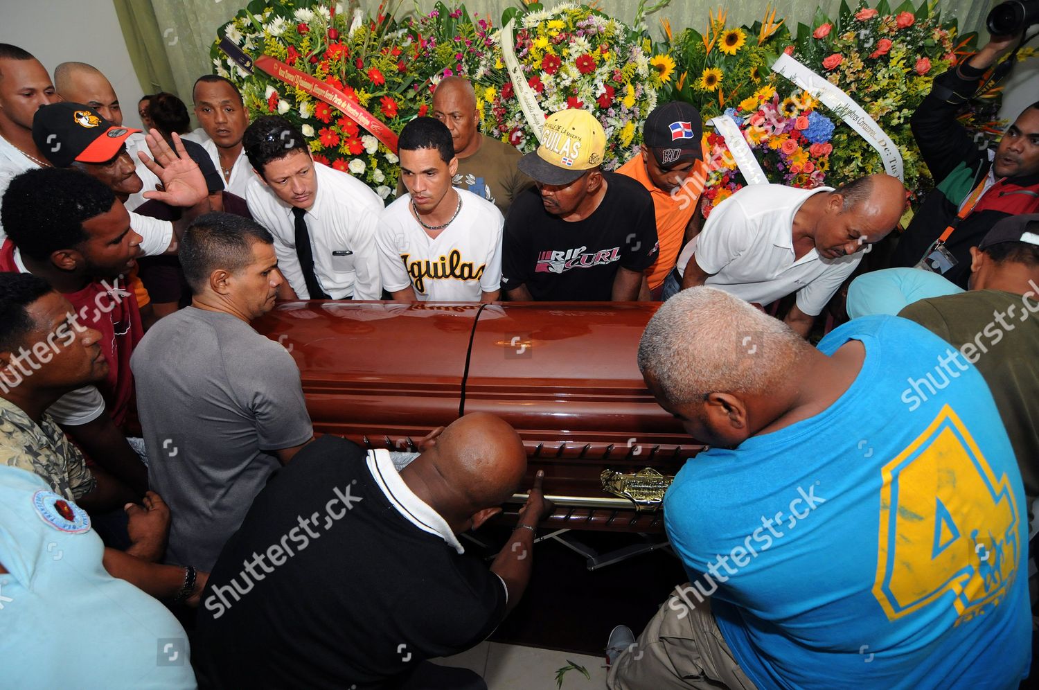 Relatives Supporters Attend Funeral Dominican Baseball Editorial Stock ...