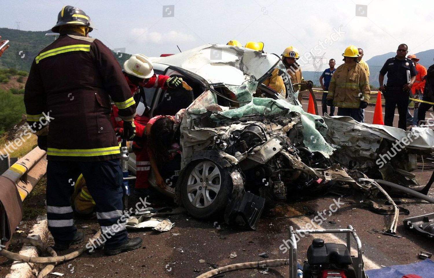 Mexican Firefighters Rescue Bodies Eight Dead Editorial Stock Photo ...