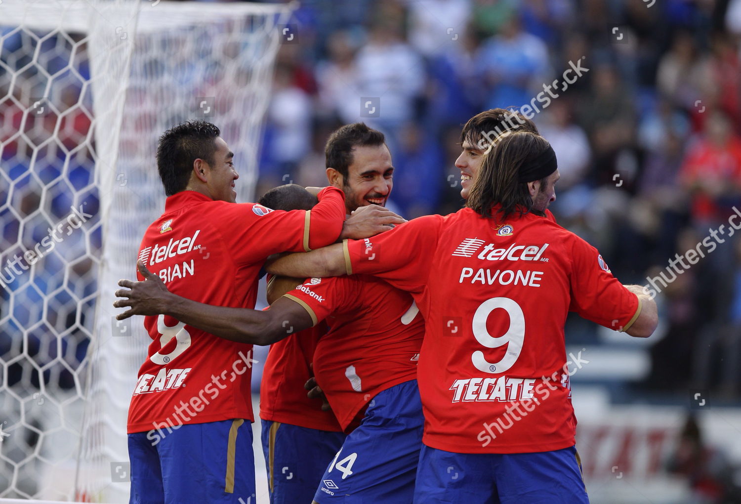 Cruz Azul Players Celebrate After Scoring Editorial Stock Photo - Stock ...
