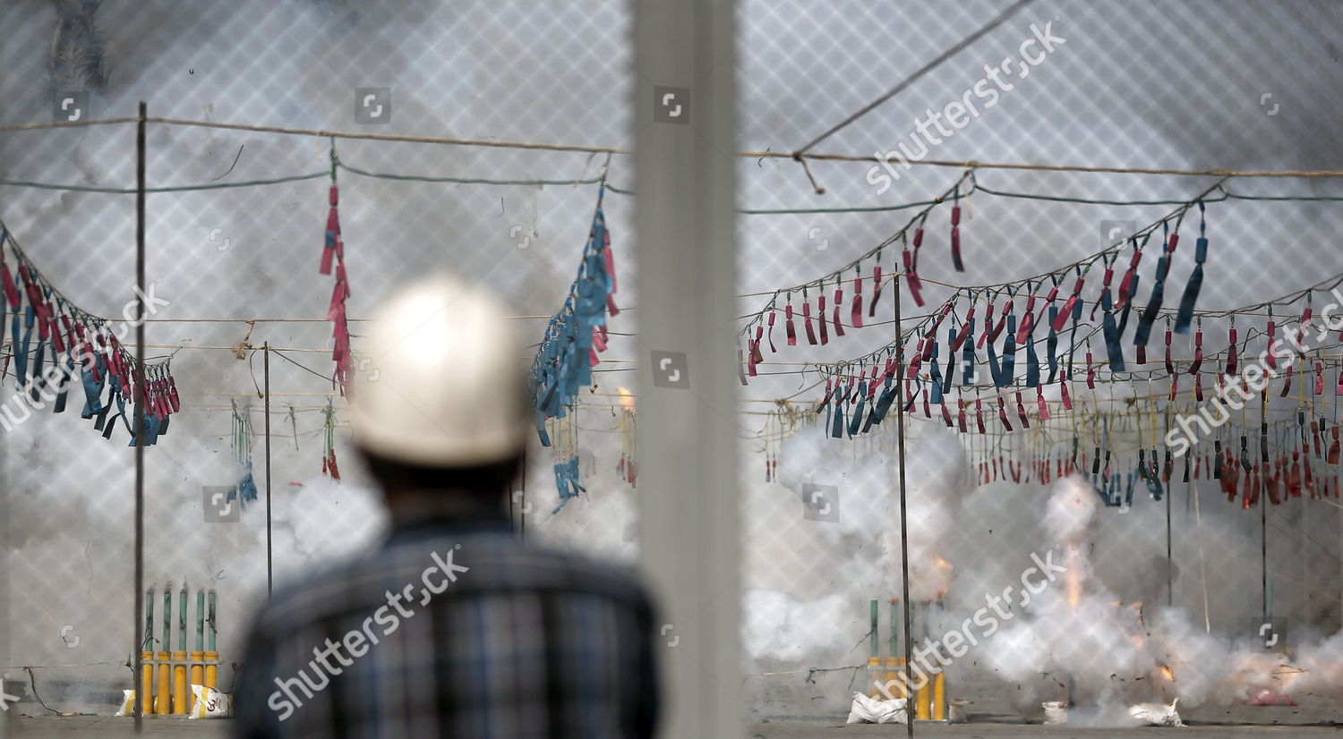 Pyrotechnic Controls Ignition Mascleta Firecracker Show Editorial Stock ...