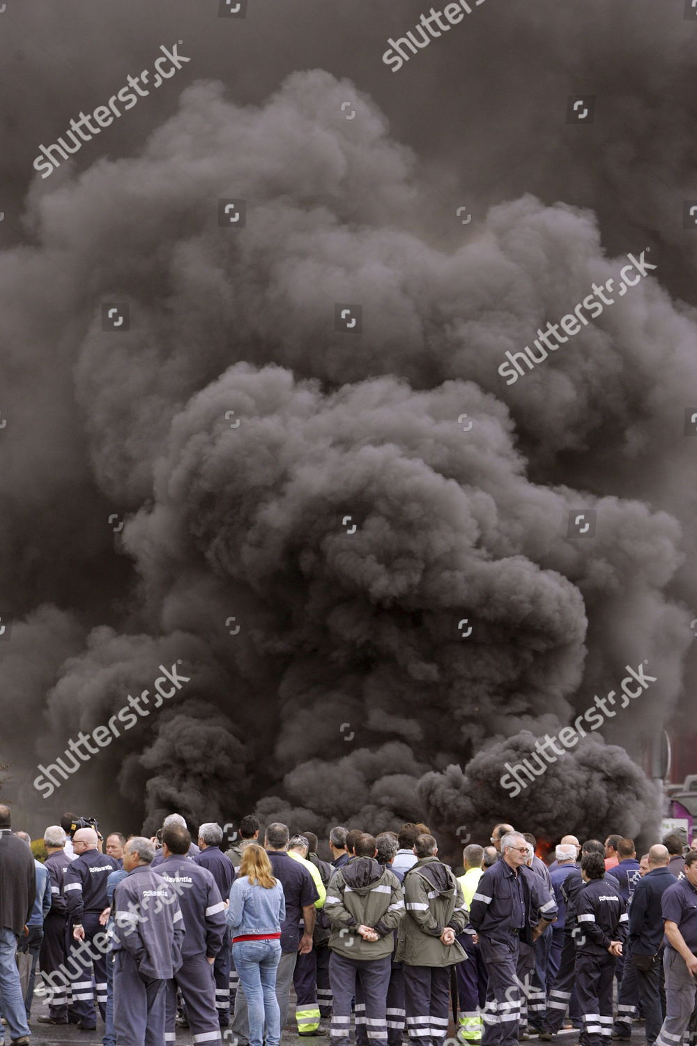 Huge Thick Black Pall Smoke Rises Editorial Stock Photo - Stock Image ...