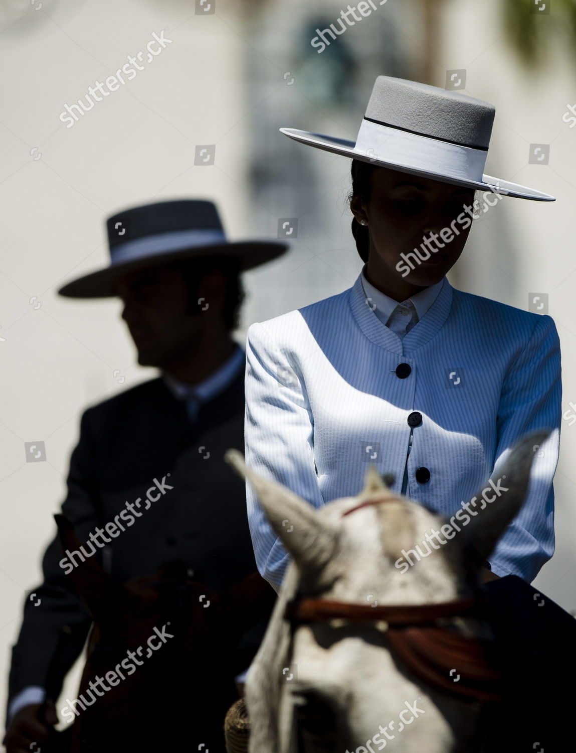 Visitors Wearing Traditional Andalusian Suits Ride Editorial Stock ...