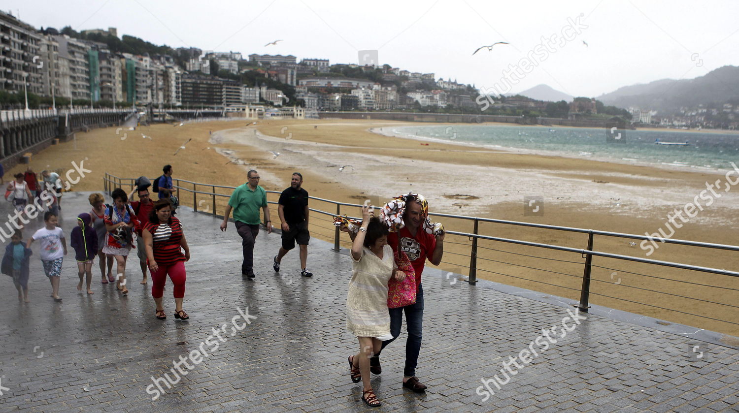 People Leave La Concha Beach After Editorial Stock Photo - Stock Image ...