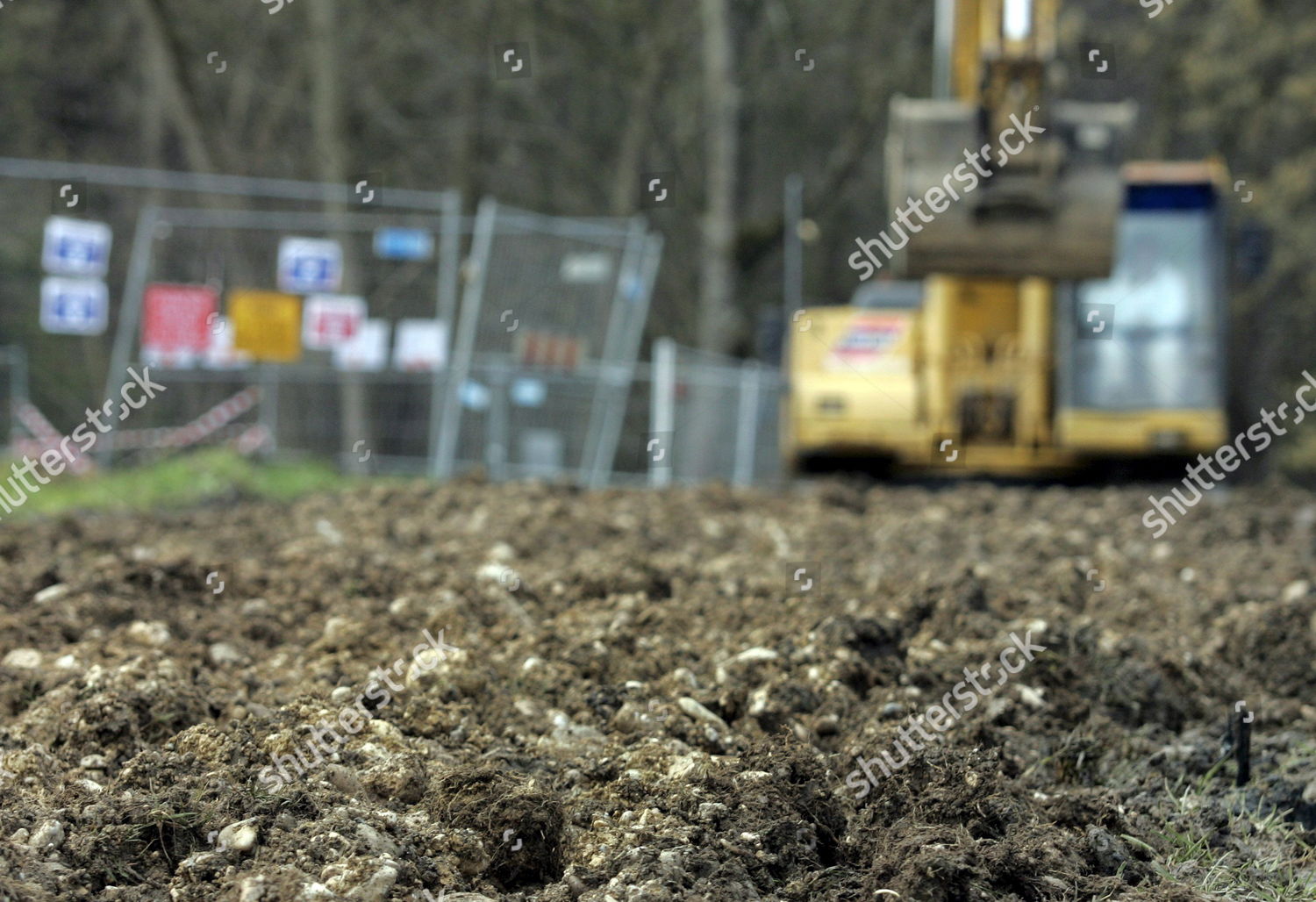 Excavator Digs Soil Ecologically Problematic Chemical Editorial Stock ...