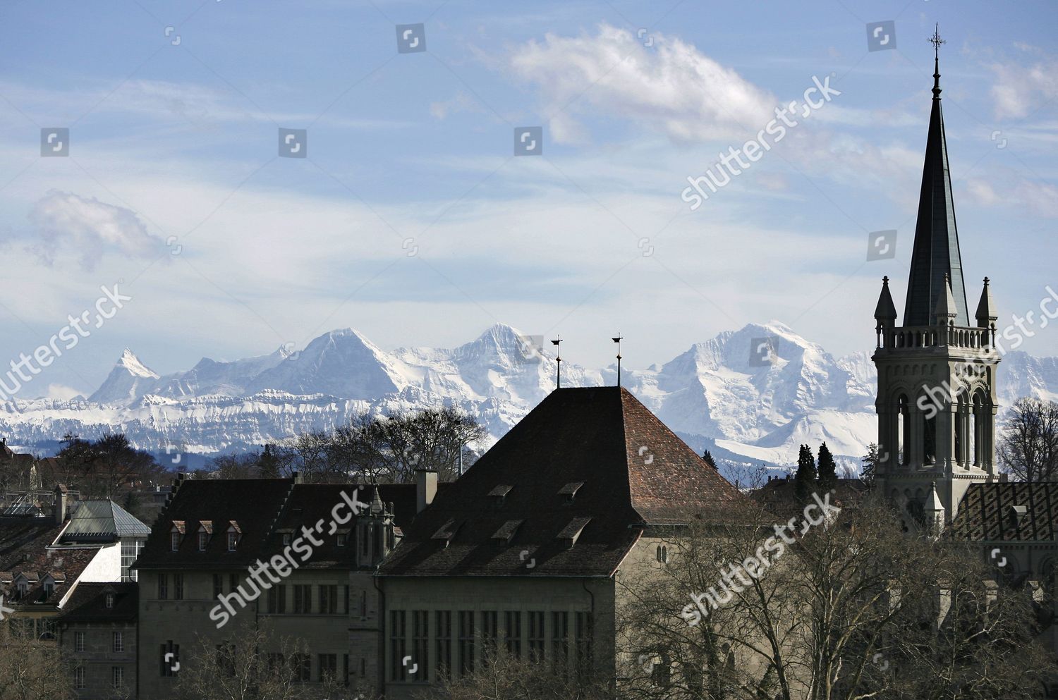 View On Swiss Alps Mountain Tops Editorial Stock Photo - Stock Image ...
