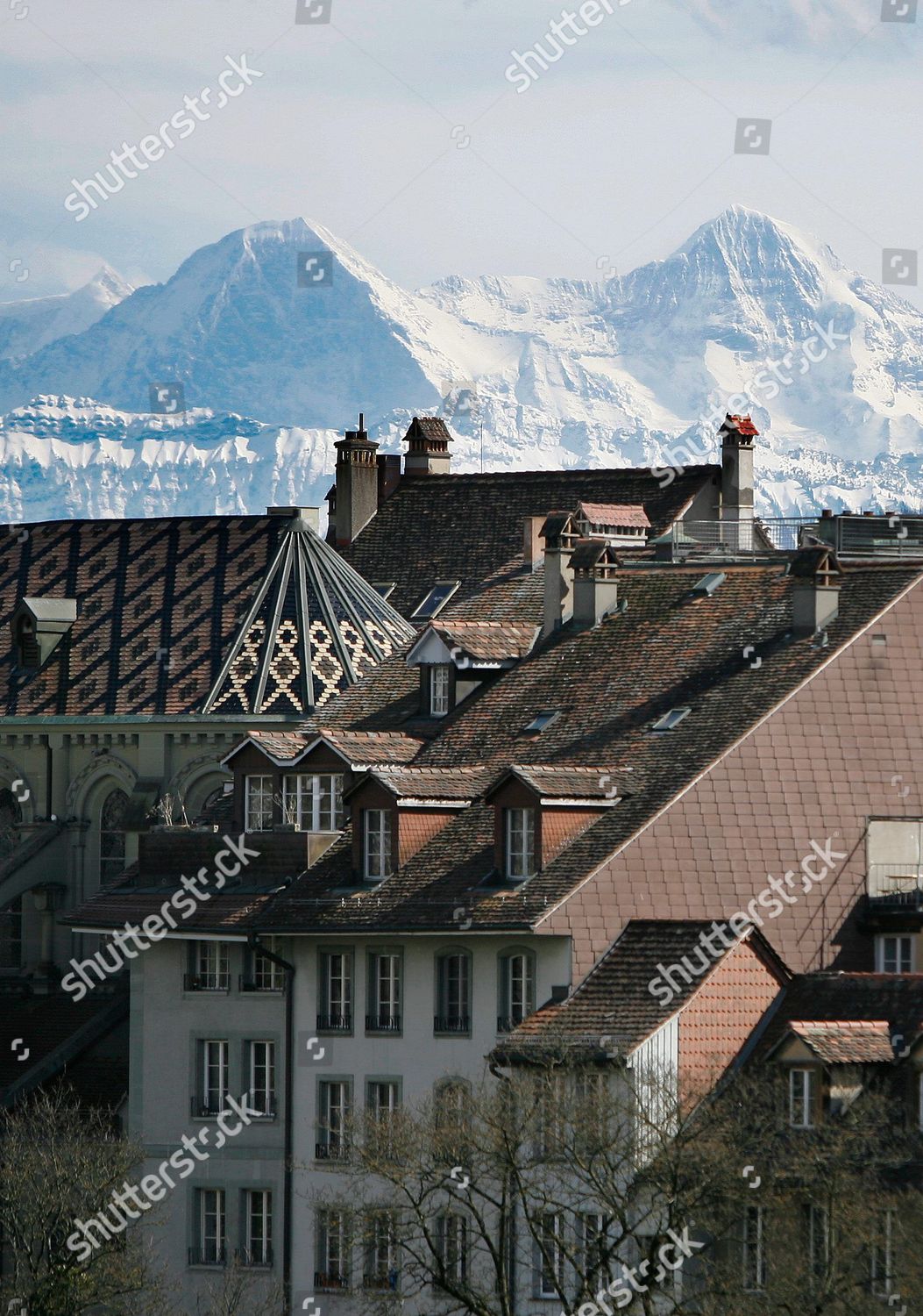 View On Swiss Alps Mountain Tops Editorial Stock Photo - Stock Image ...
