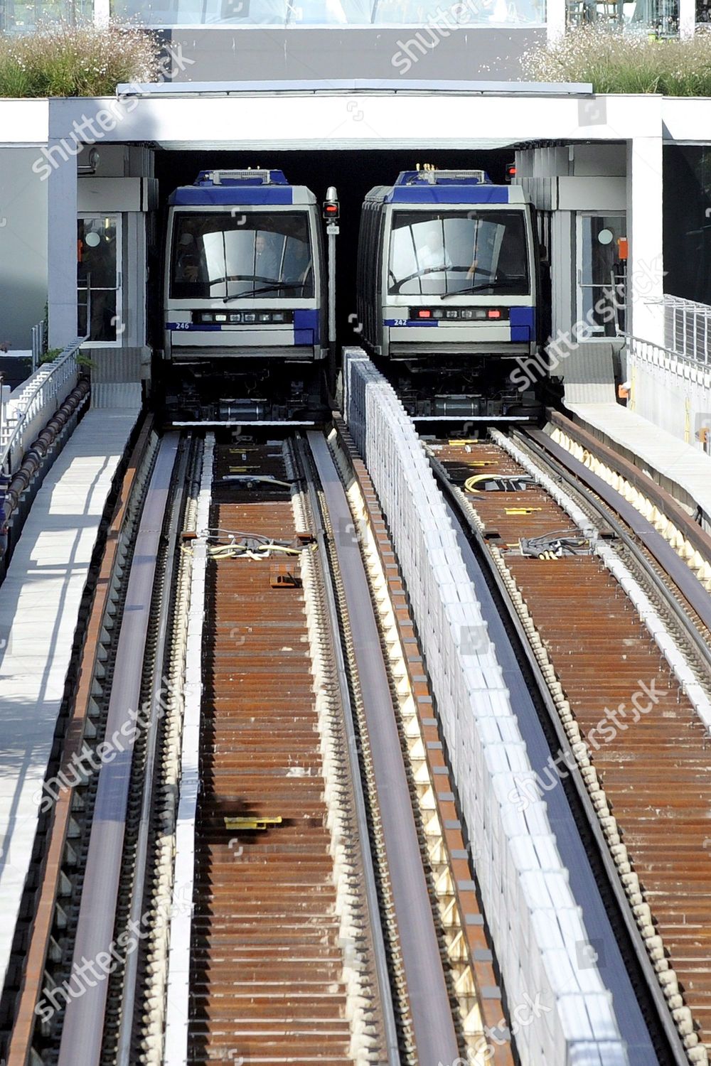 Composition Two New Underground Railway Trains Editorial Stock Photo ...