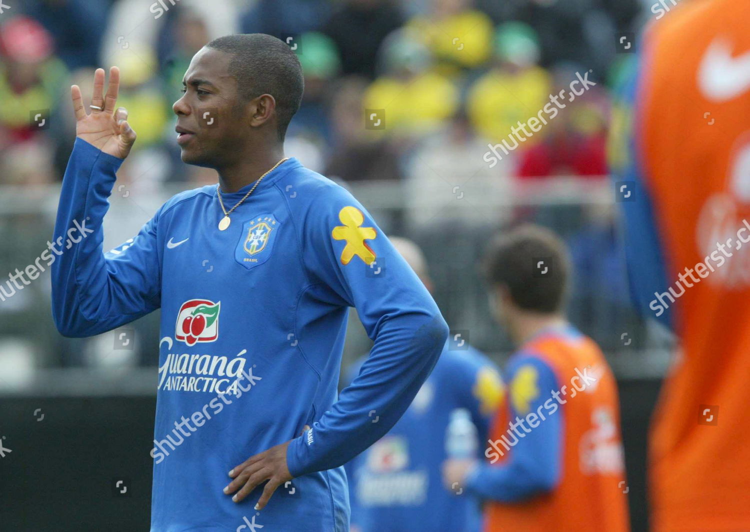 Brazils National Soccer Player Robinho Gestures Editorial Stock Photo ...