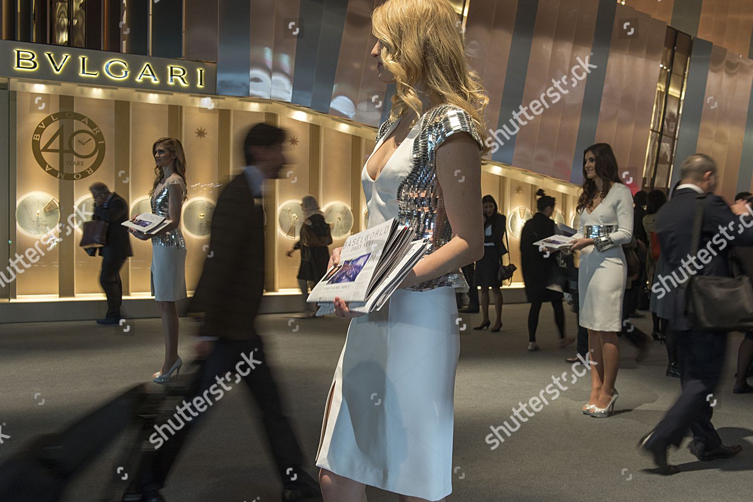 Hostesses Welcome Visitors Official Opening Day Editorial Stock Photo ...
