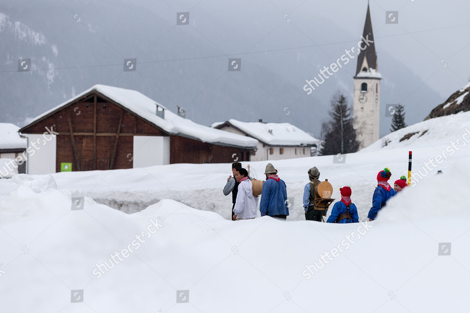 Children Walk Cowbells Through Streets Village Editorial Stock Photo ...