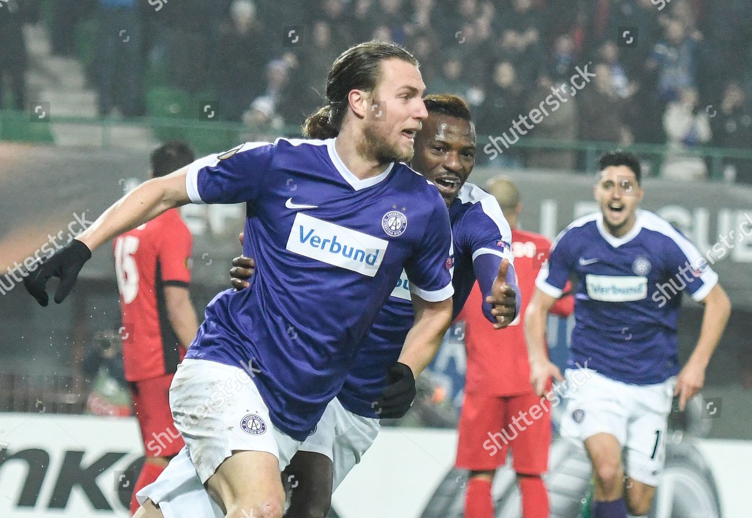 Austria Viennas Lukas Rotpuller L Celebrates Editorial Stock Photo ...