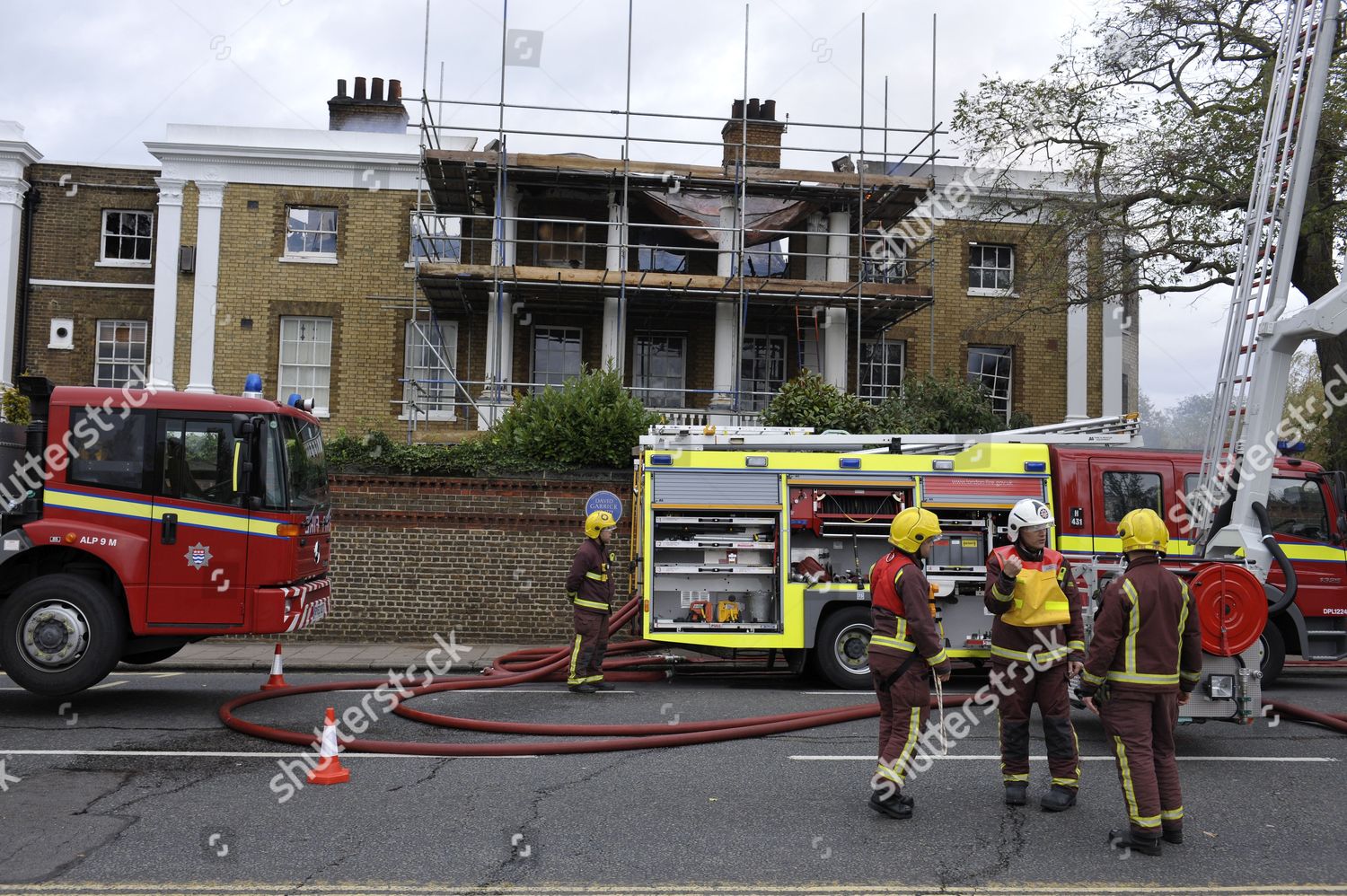 Firemen Outside Garrick Villa Editorial Stock Photo - Stock Image ...