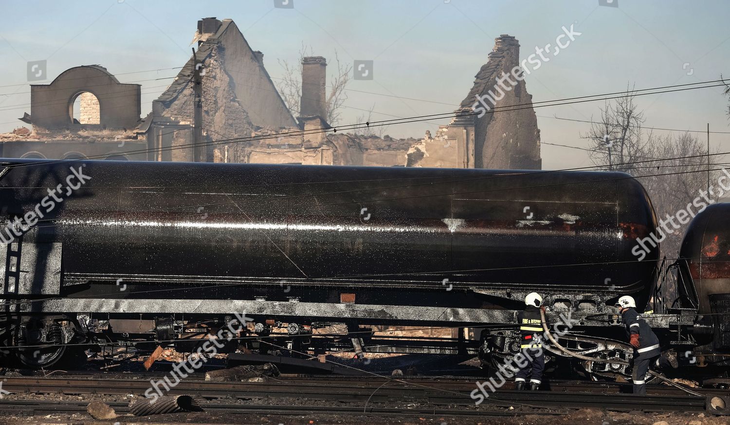 Firefights Infront Railway Wagons After Explosion Editorial Stock Photo - Stock Image | Shutterstock