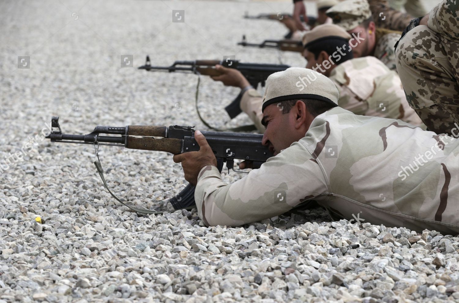 Iraqi Kurdish Peshmerga Soldiers Train On Editorial Stock Photo - Stock ...