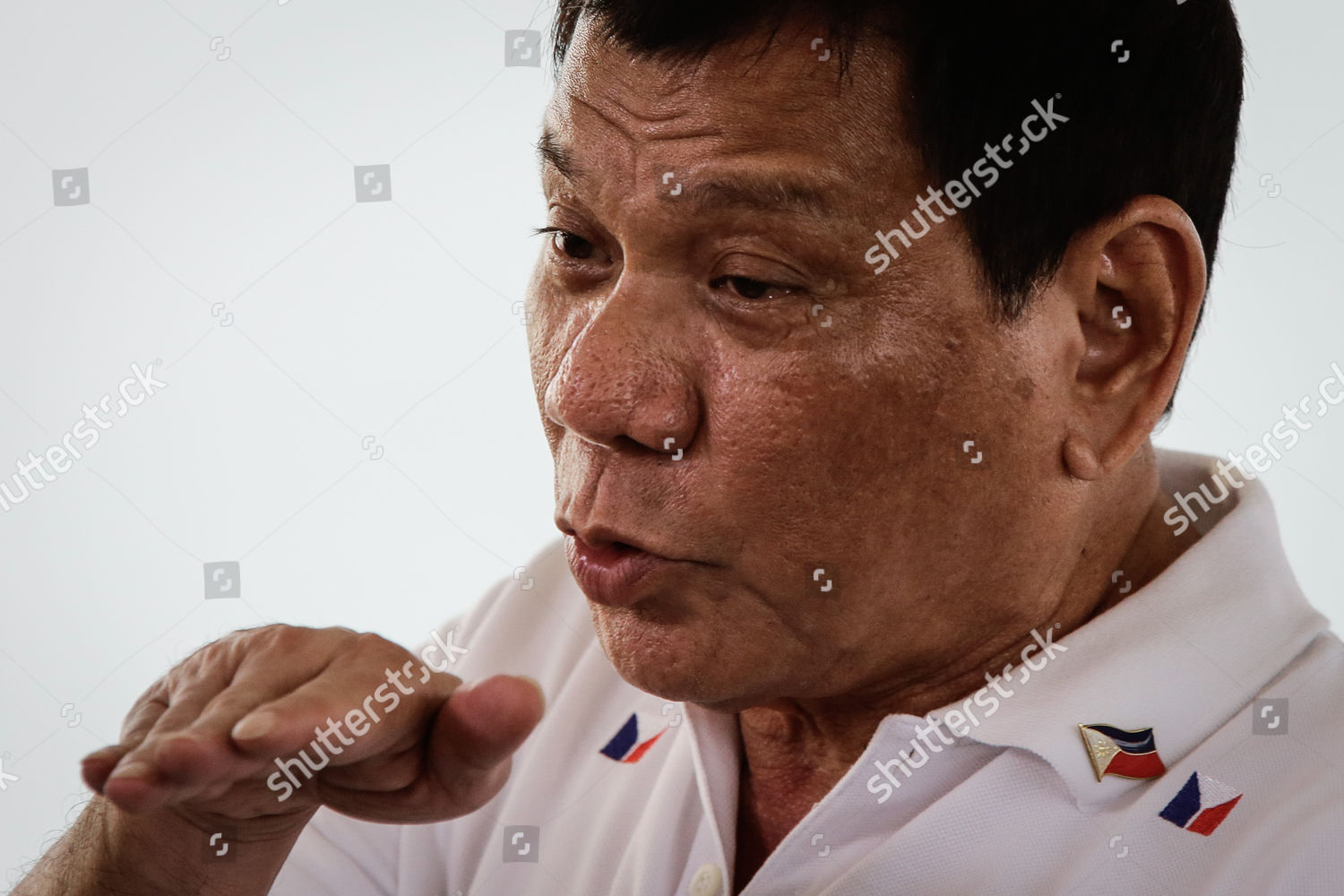 Philippine President Rodrigo Duterte Gestures During Editorial Stock ...