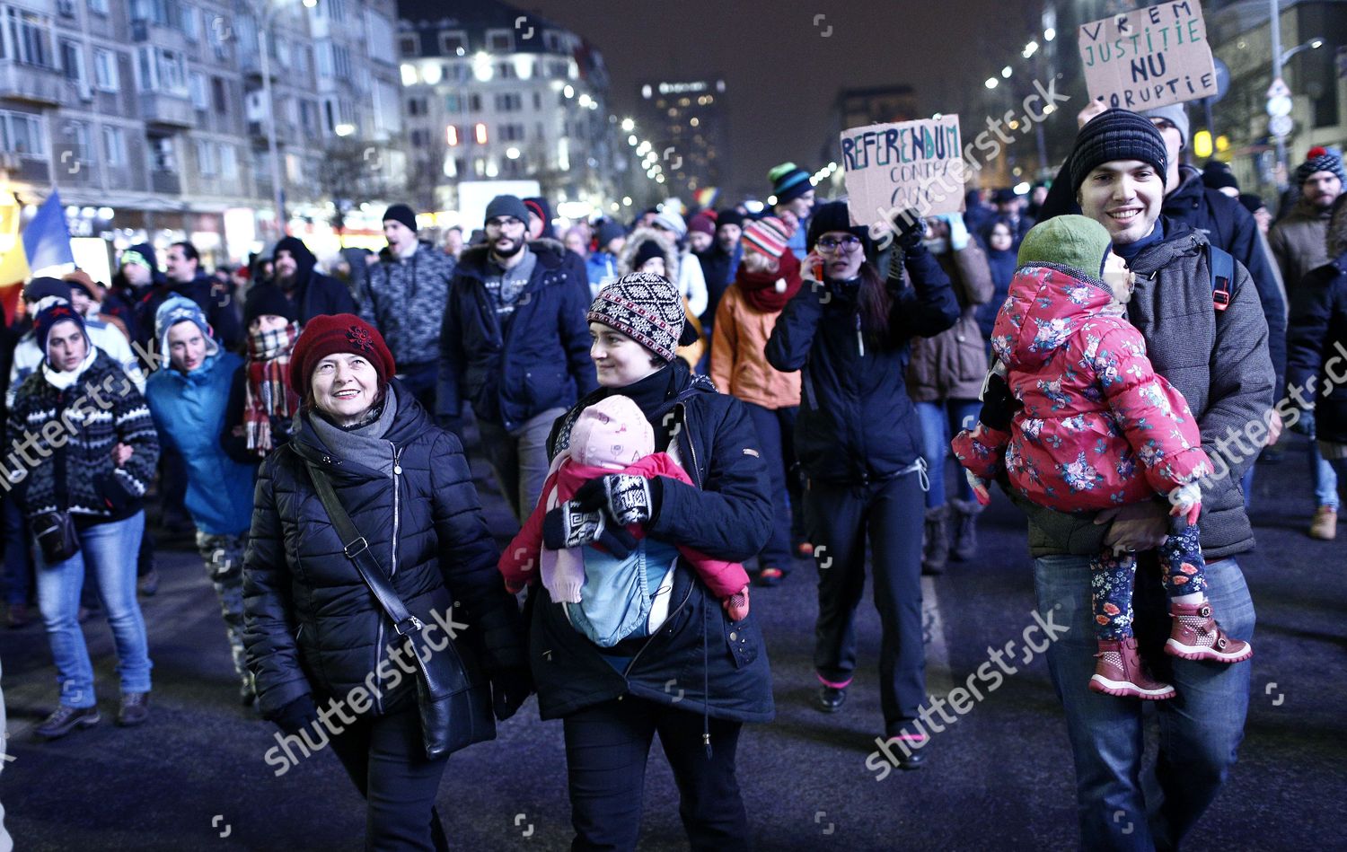 People Carry Their Childern While Waving Editorial Stock Photo - Stock ...