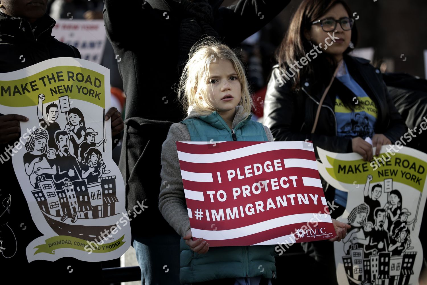 Young Girl Holds Sign During Protest Editorial Stock Photo - Stock ...
