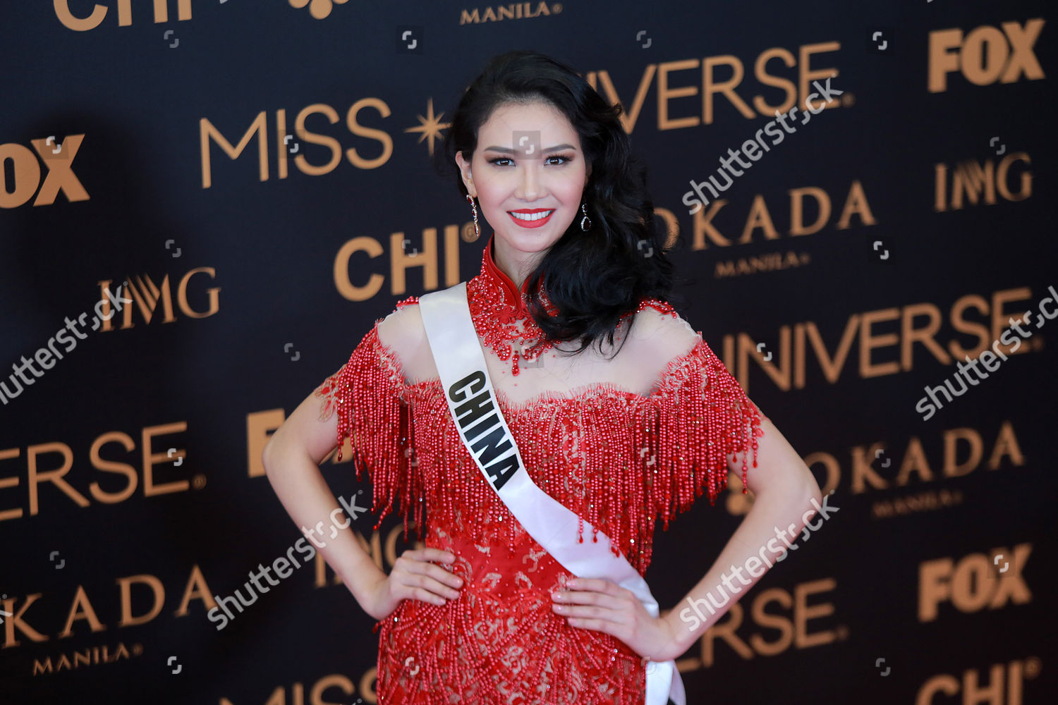 Miss China Li Zhenying Poses Photos Editorial Stock Photo - Stock Image ...