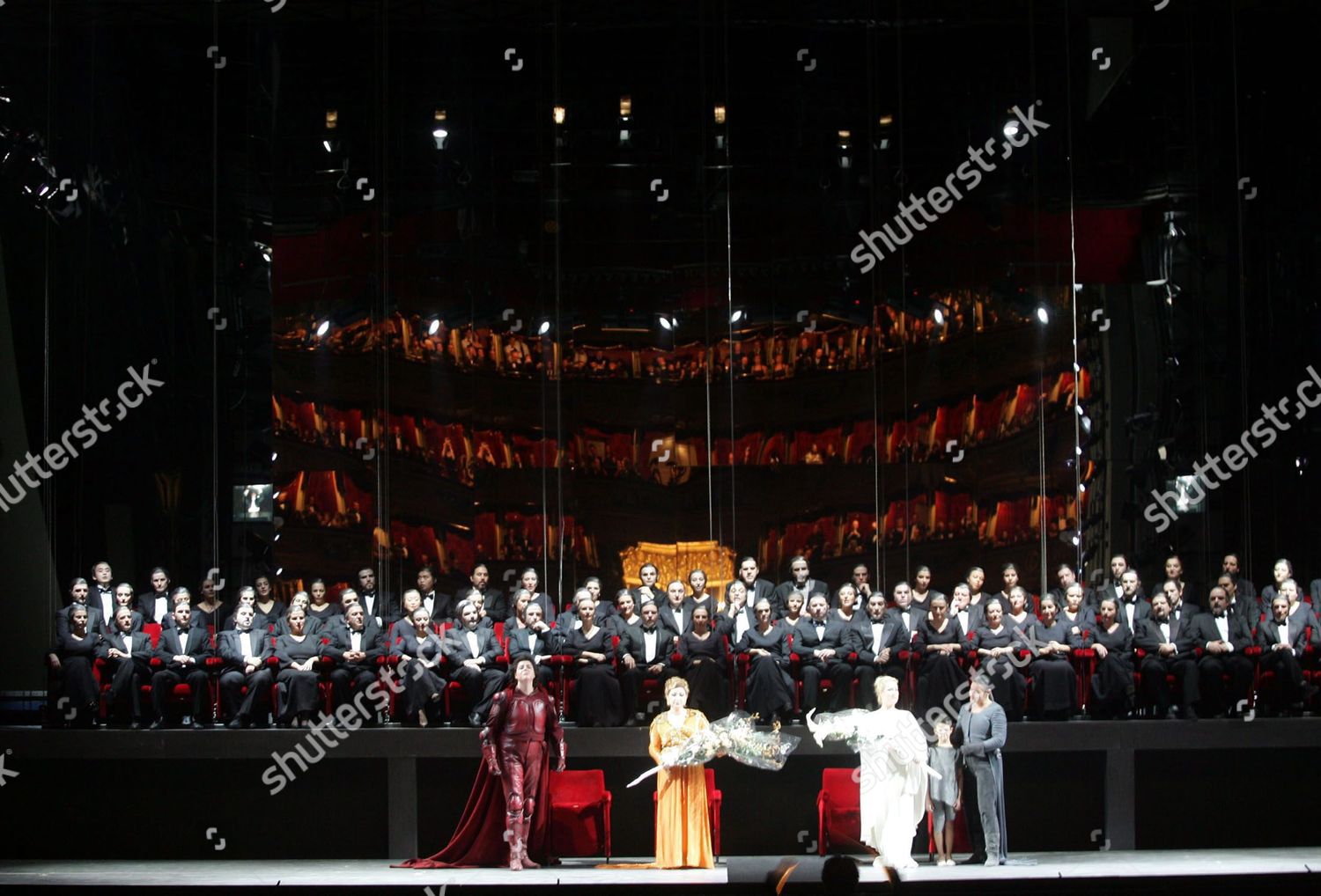 Performers Acknowledge Applause On Stage Scala Editorial Stock Photo ...