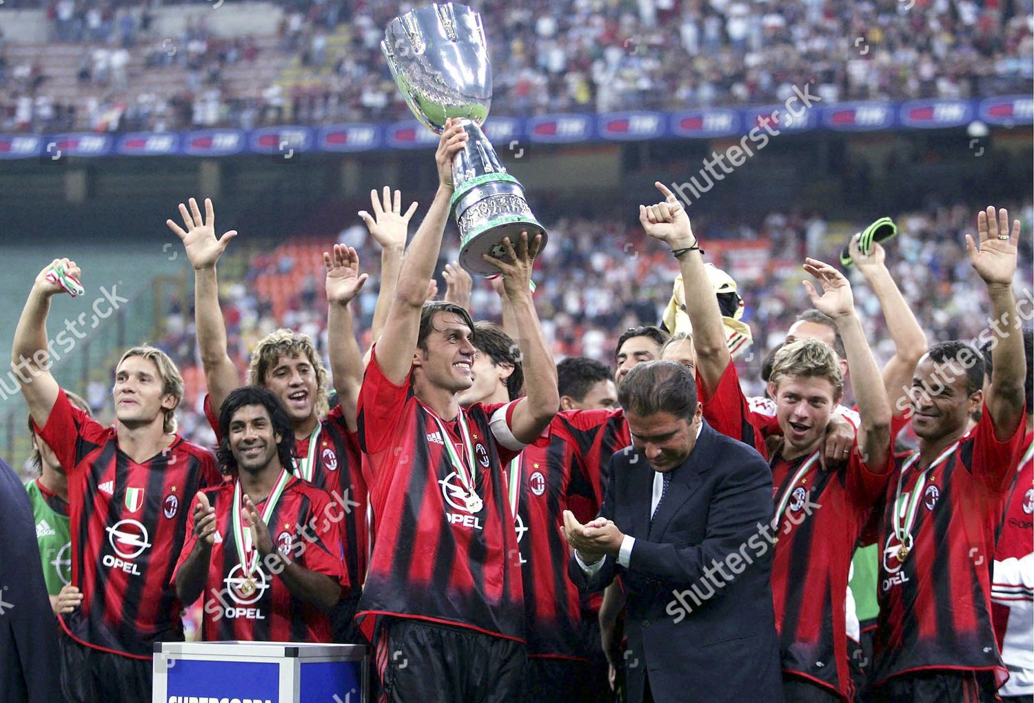 Milans Captain Paolo Maldini C Lifts Editorial Stock Photo - Stock ...