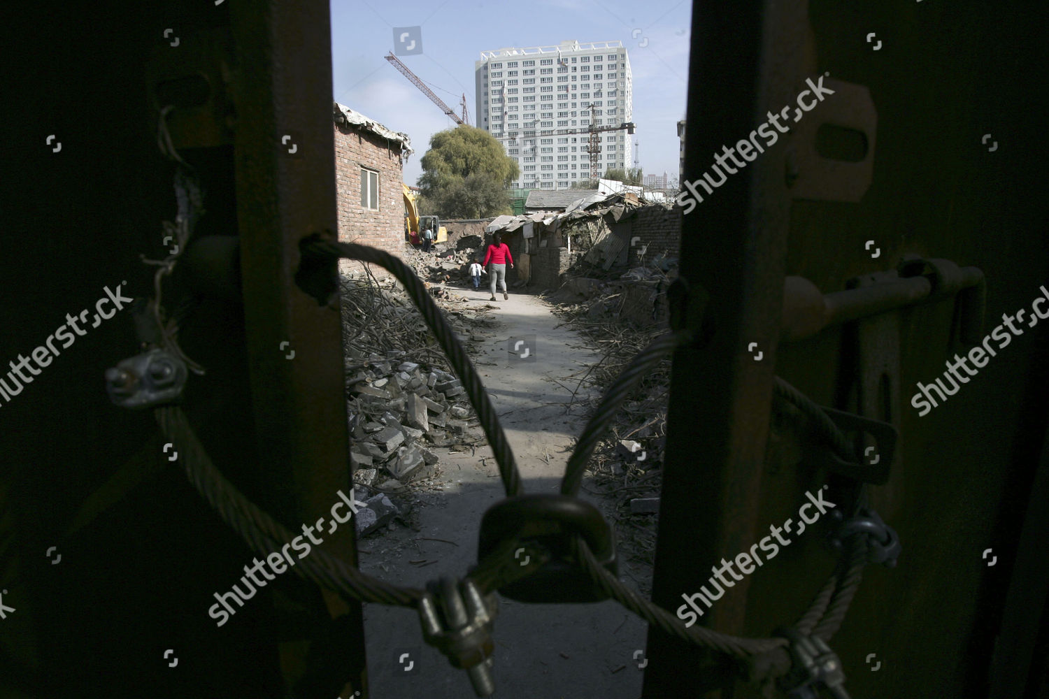 Mother Her Child Seen Crossing Demolition Editorial Stock Photo - Stock ...