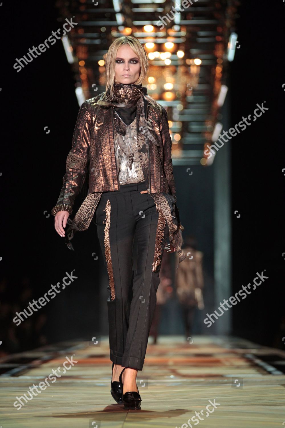Model Presents Creation By Roberto Cavalli Editorial Stock Photo ...
