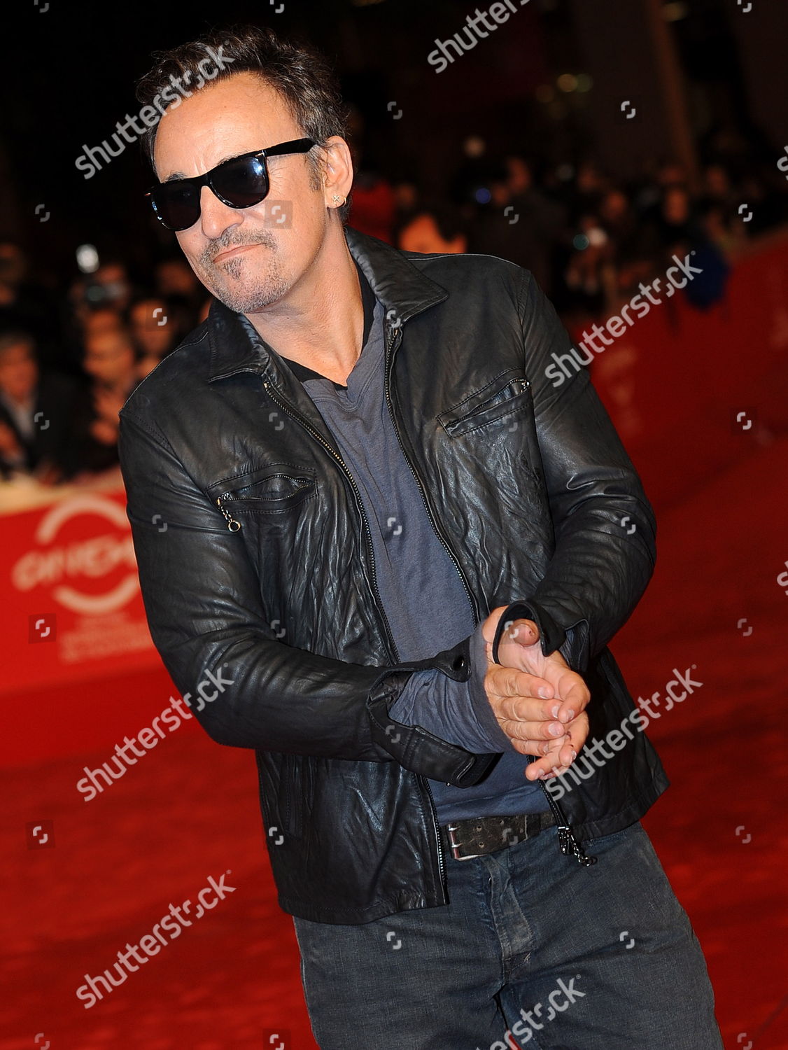 Us Singersongwriter Bruce Springsteen Poses Upon Editorial Stock Photo ...