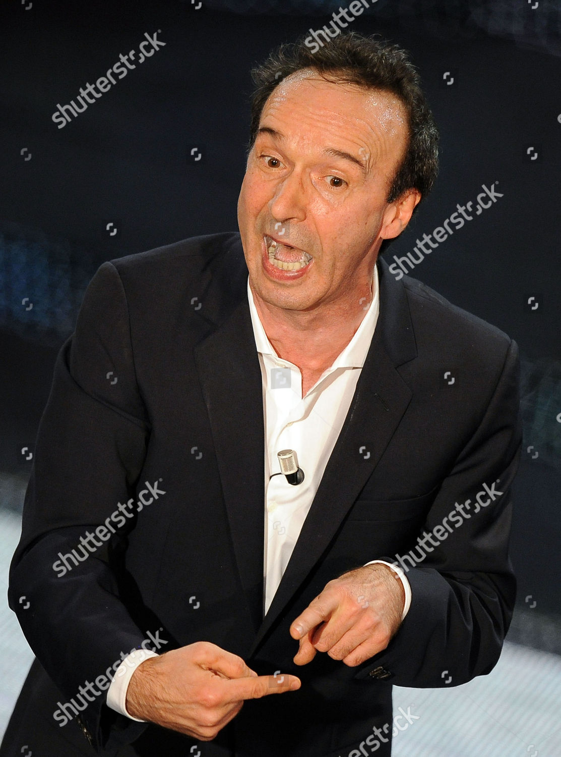 Italian Actor Director Roberto Benigni Performs Editorial Stock Photo ...
