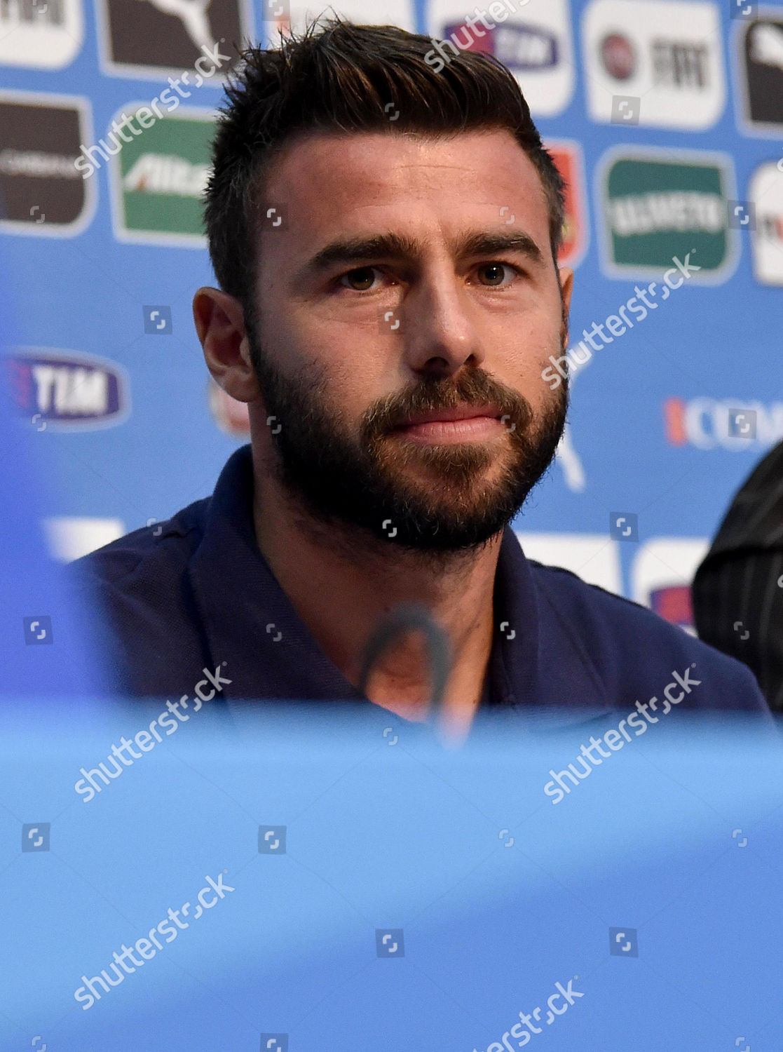 Italys Defender Andrea Barzagli During Press Editorial Stock Photo ...