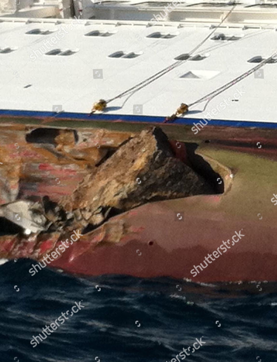 Large Rock Embedded Hull Costa Concordia Editorial Stock Photo - Stock ...