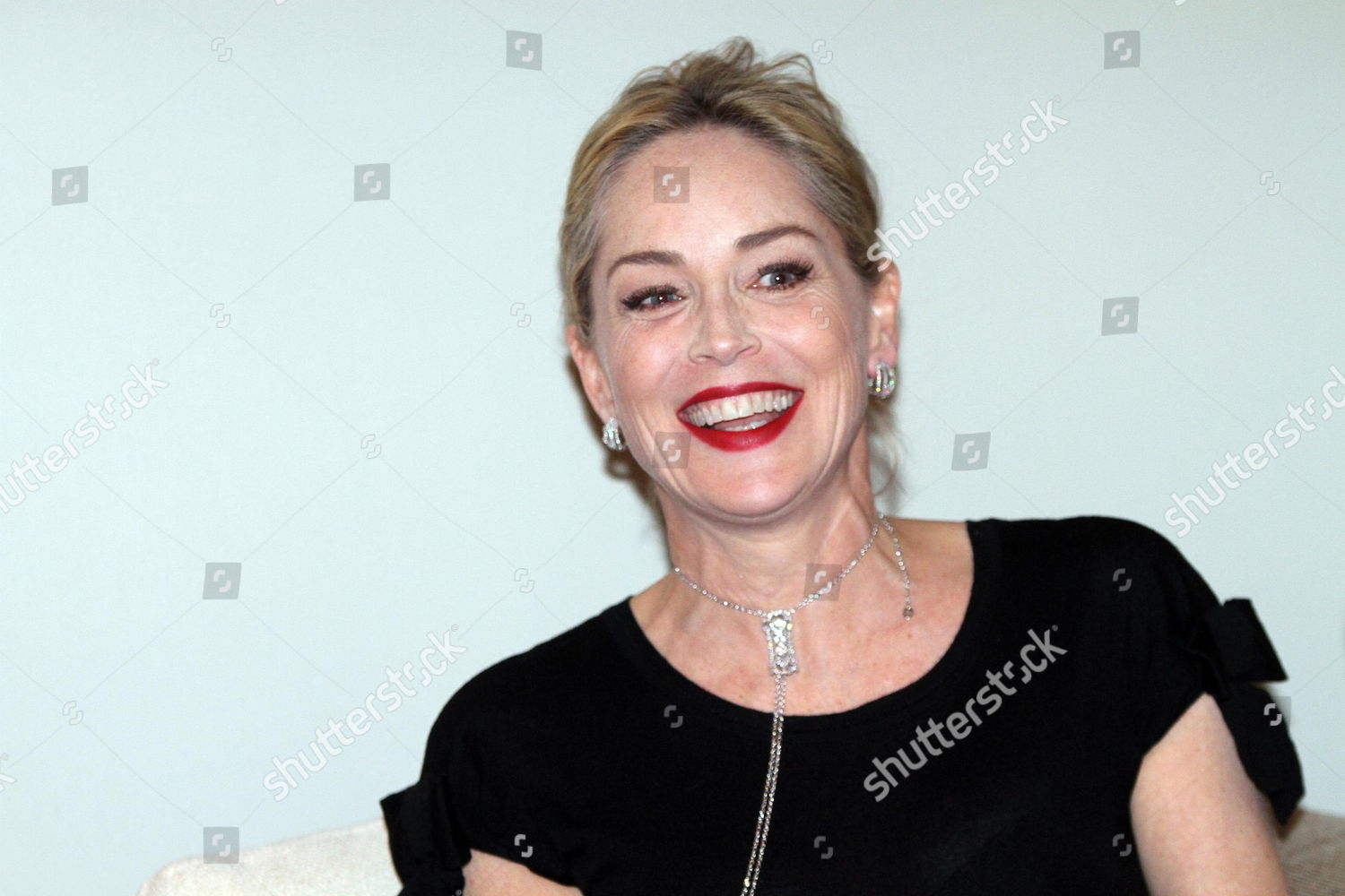 Us Actress Sharon Stone Smiles She Editorial Stock Photo - Stock Image ...