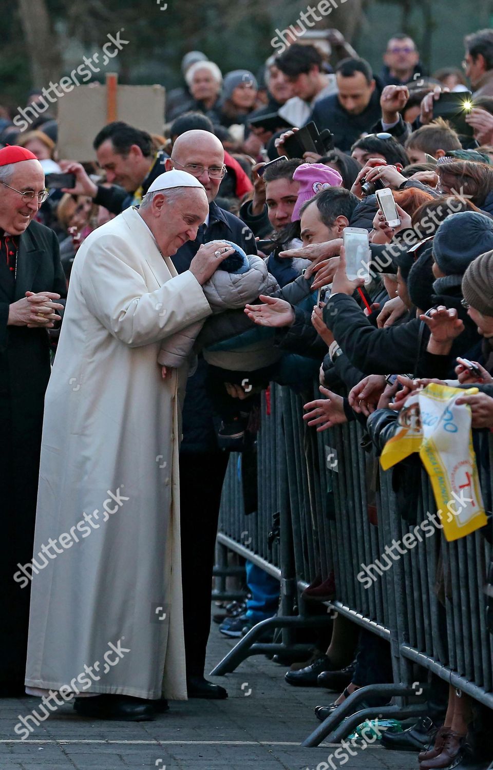 Pope Francis Places His Hand On Editorial Stock Photo - Stock Image ...