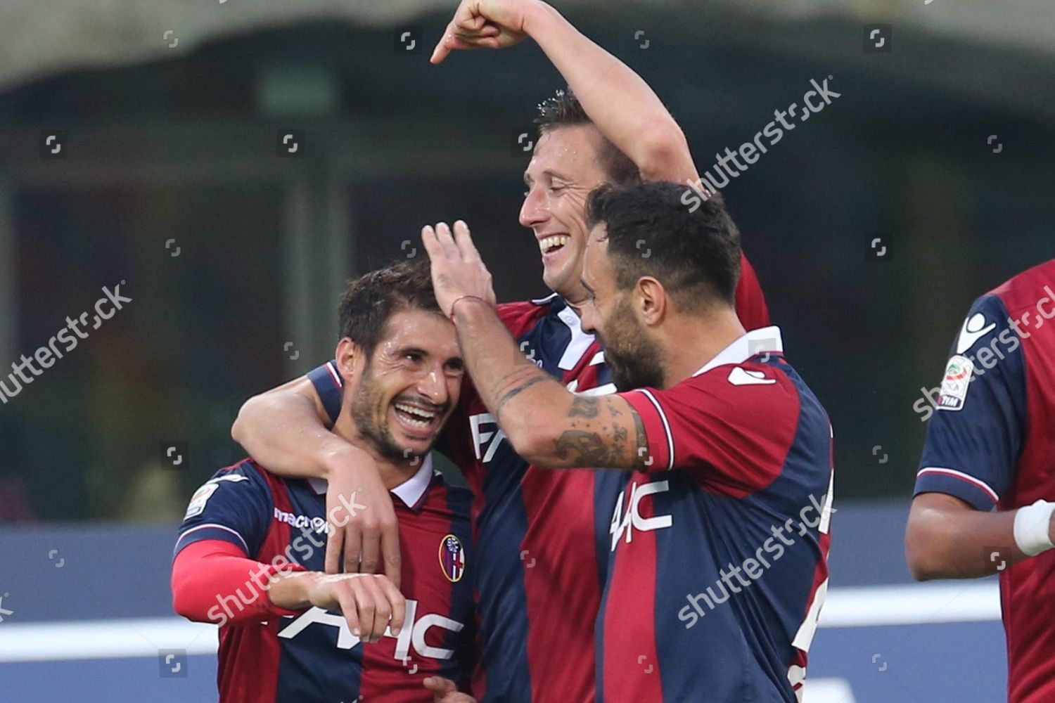 Franco Brienza L Bologna Celebrates Teammates Editorial Stock Photo ...