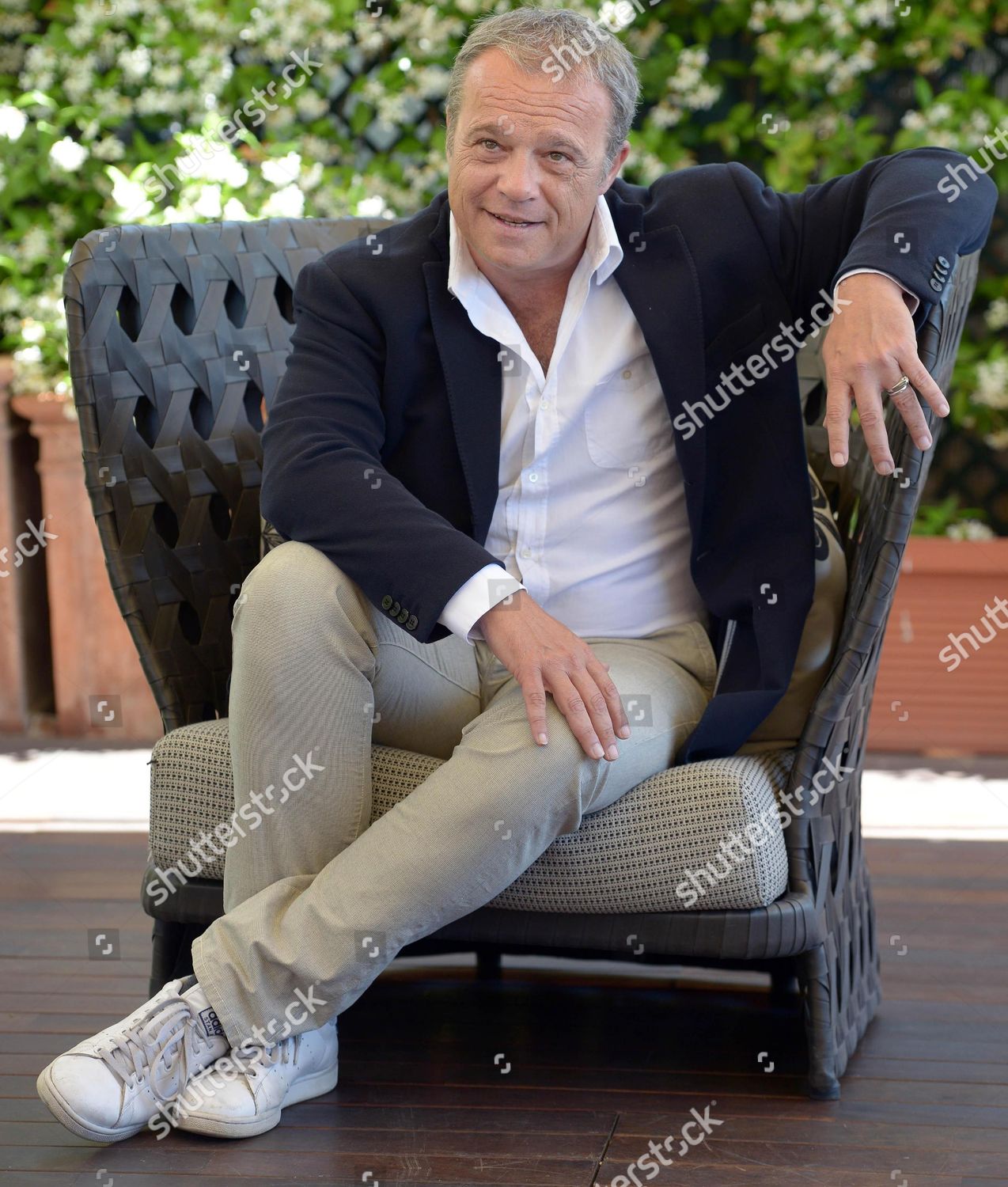Italian Actor Claudio Amendola Poses During Editorial Stock Photo ...