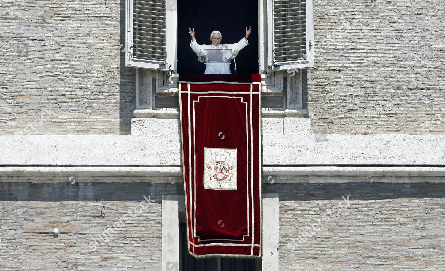 Pope Benedict Xvi Seen Window Vatican Editorial Stock Photo - Stock ...