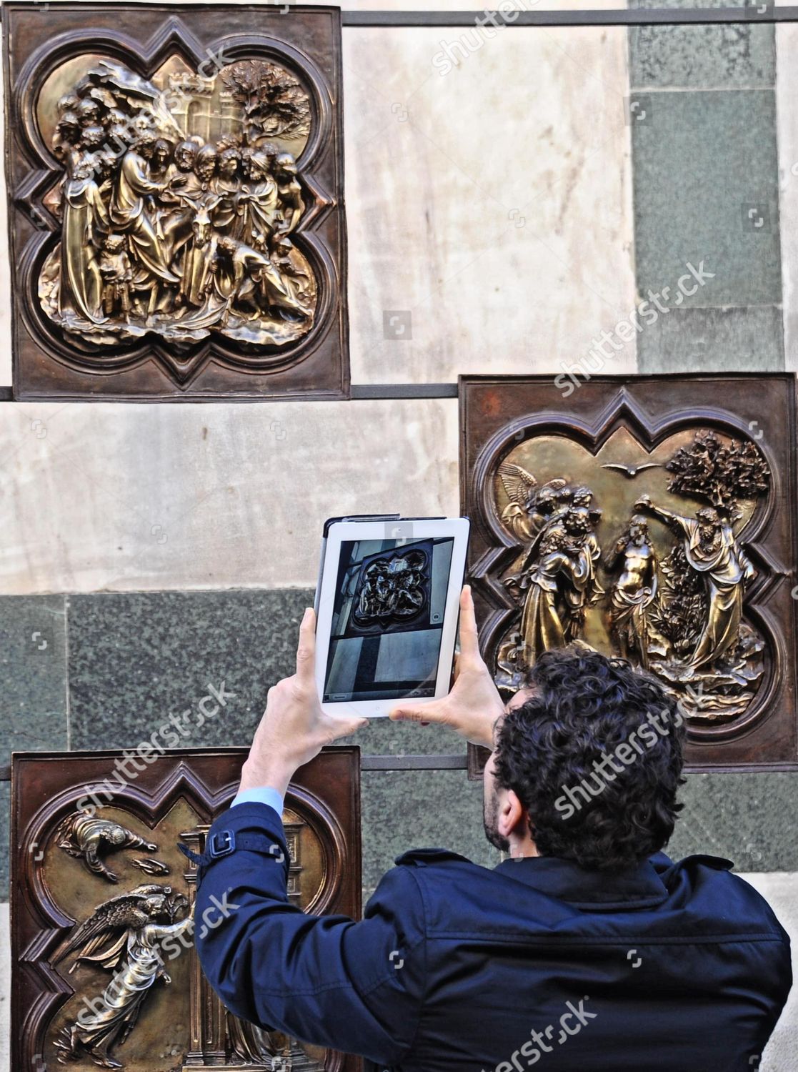 Man Takes Picture His Ipad Three Editorial Stock Photo - Stock Image ...