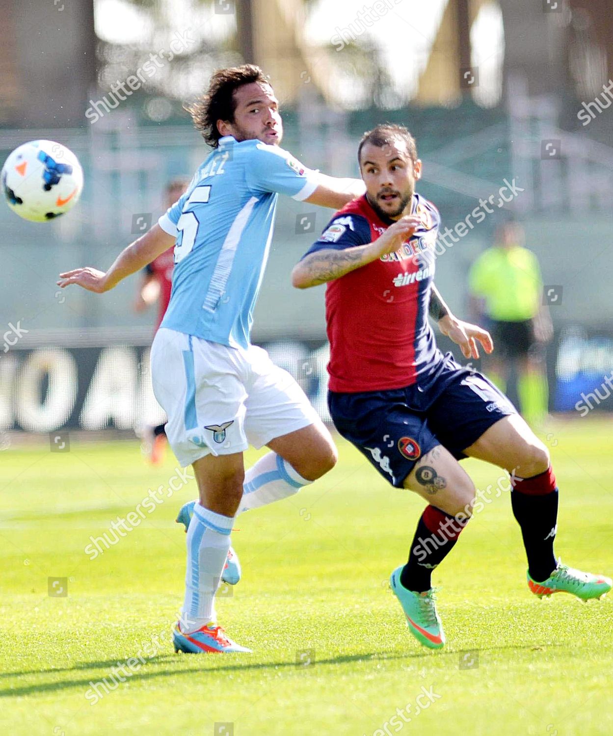 Cagliaris Defender Francesco Pisano R Lazios Editorial Stock Photo ...