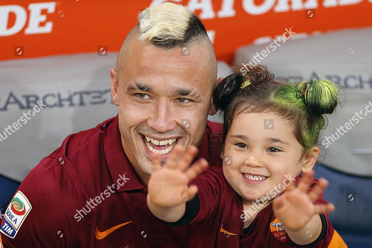 Romas Radja Nainggolan His Daughter During Editorial Stock Photo ...