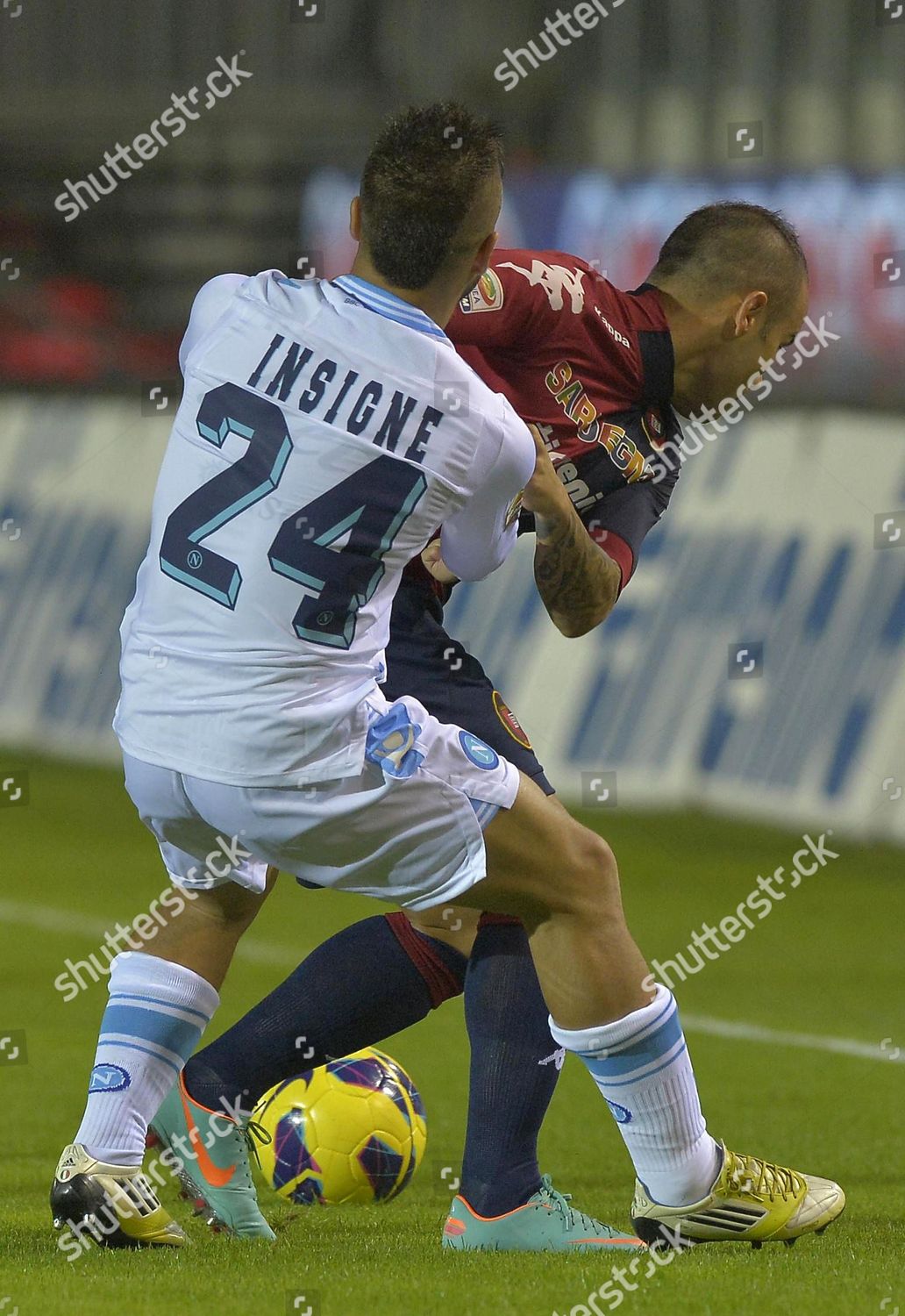 Francesco Pisano R Cagliari Lorenzo Insigne Editorial Stock Photo ...