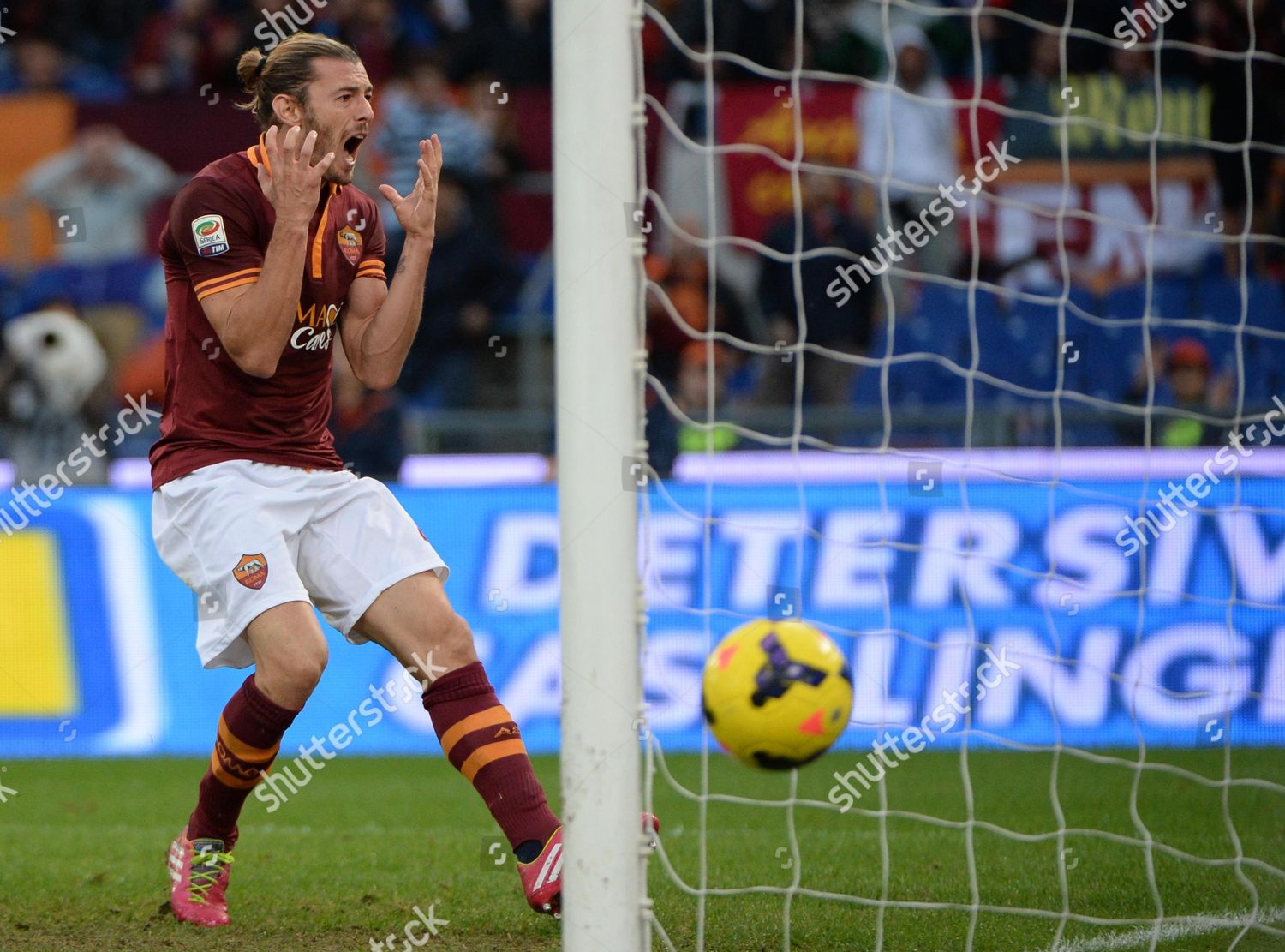 Federico Balzaretti Roma Reacts During Italian Editorial Stock Photo ...
