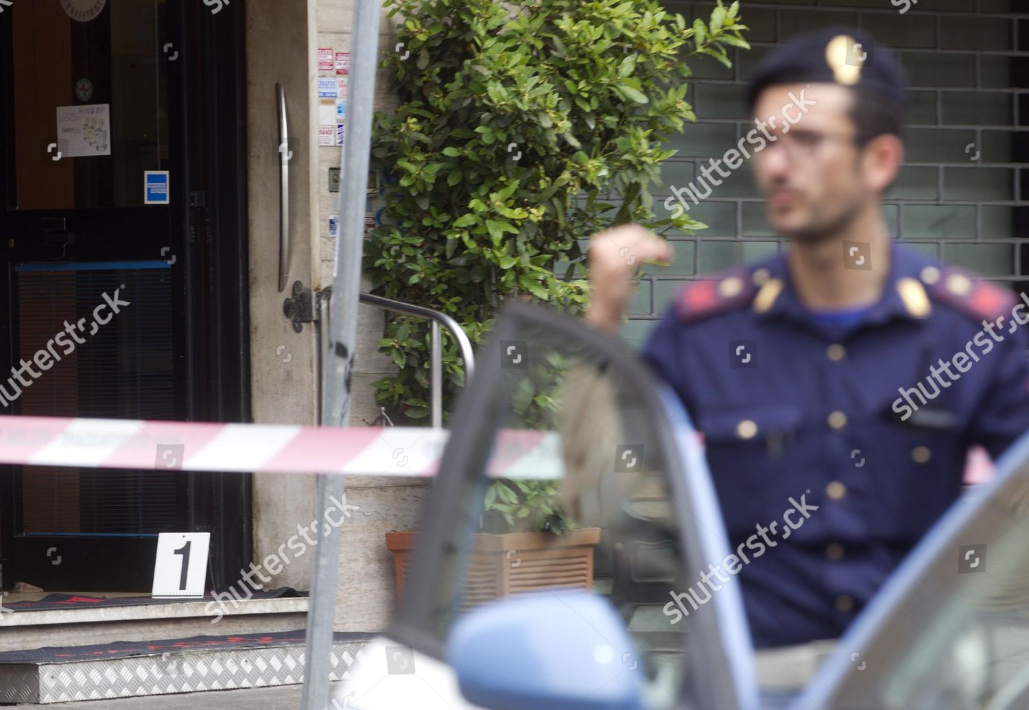 Policeman Guards Scene Where Two Men Editorial Stock Photo - Stock ...