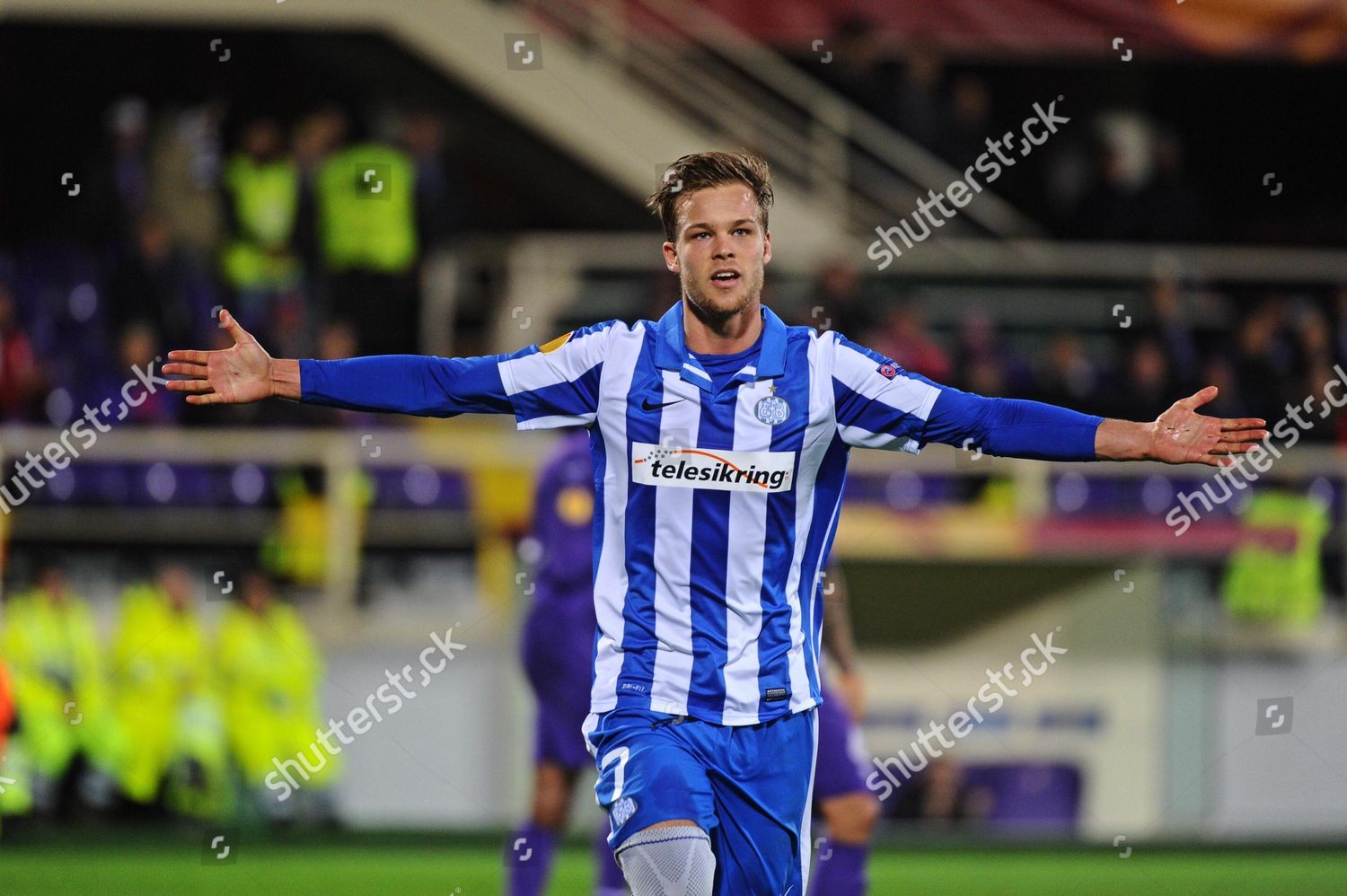Esbjergs Forward Mikkel Vestergaard Jubilates After Editorial Stock ...