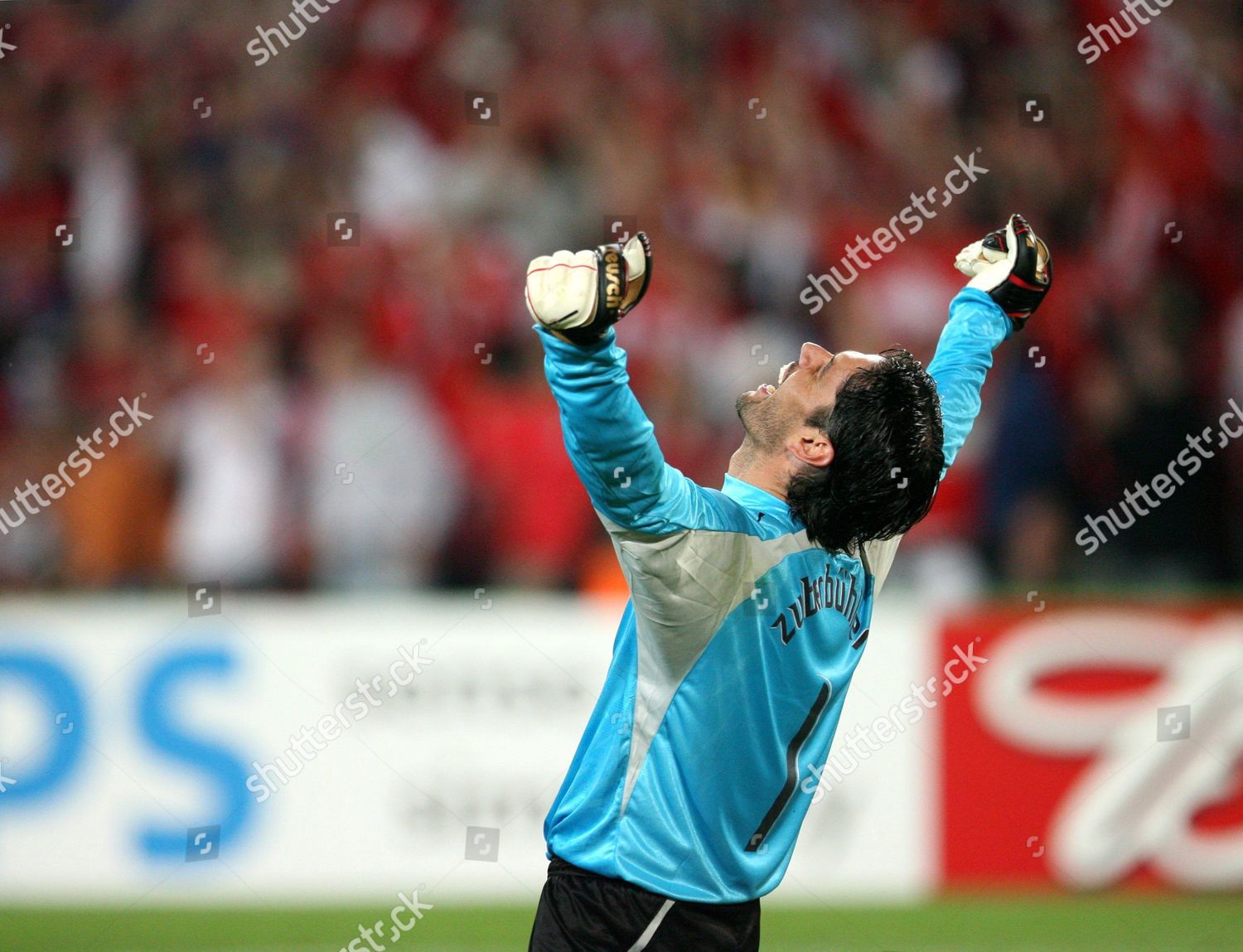 Swiss Goalkeeper Player Pascal Zuberbuehler Jubilates Editorial Stock ...