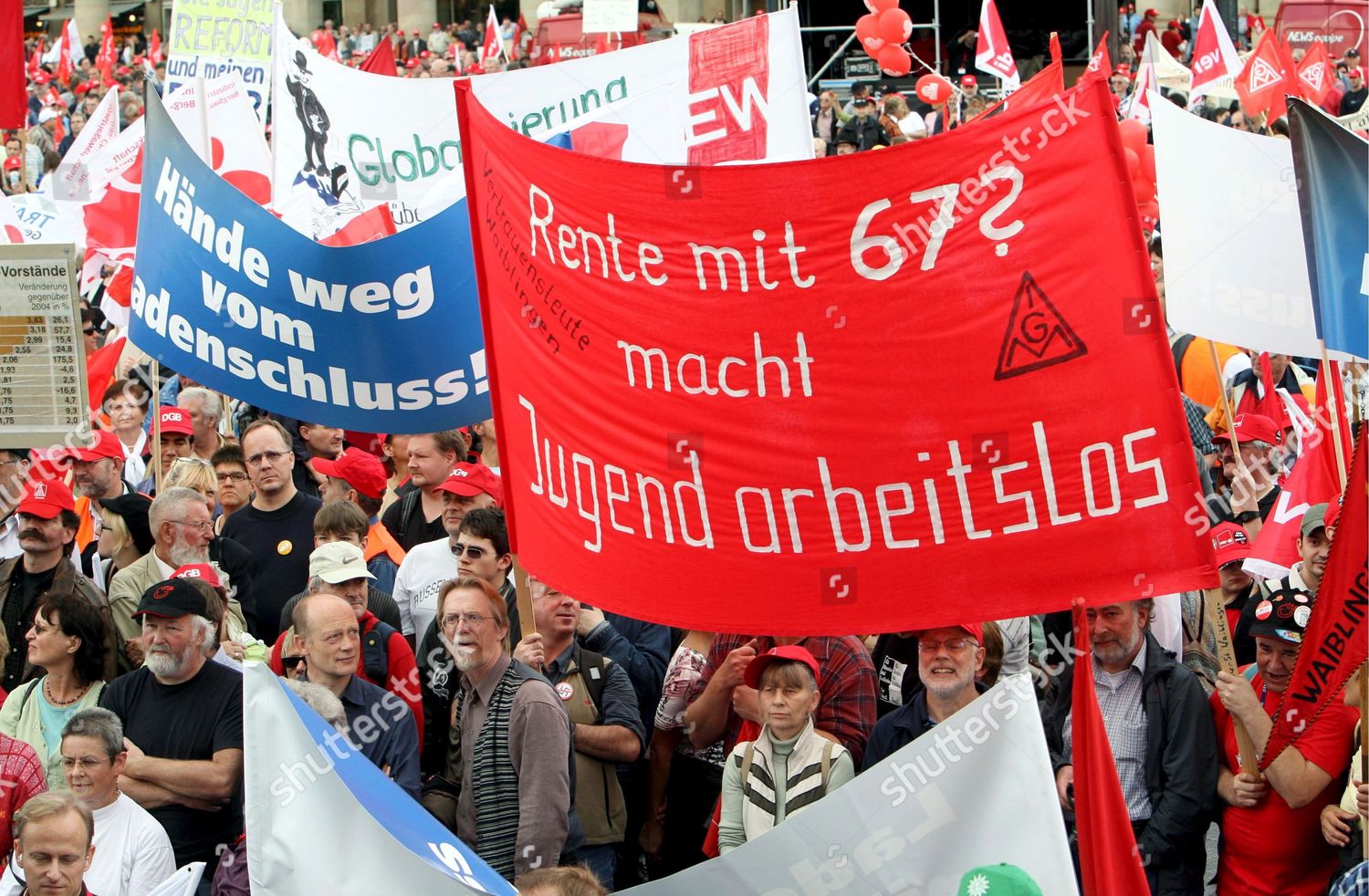 People Posters Flags Demonstrate Against Reform Editorial Stock Photo ...