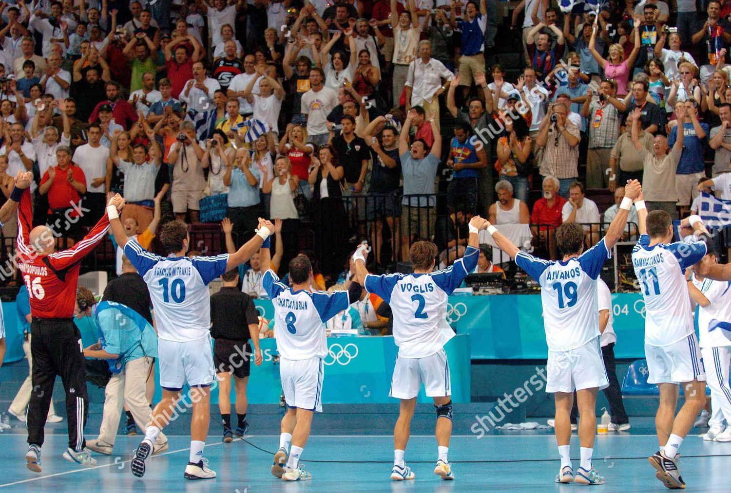Greek Team Jubilates After Handball Match Editorial Stock Photo - Stock ...