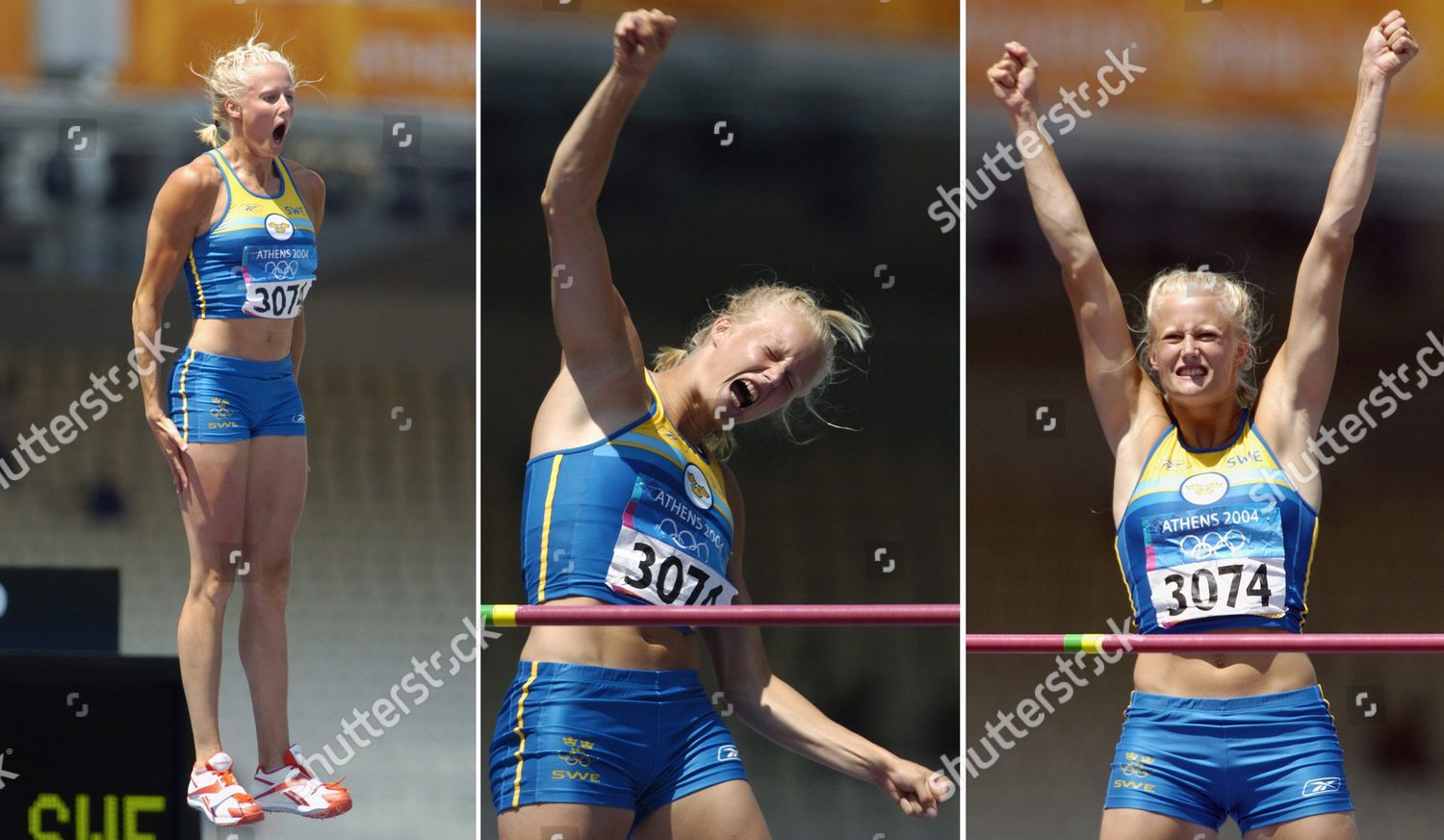 Picture Combo Shows Emotions Heptathlon World Editorial Stock Photo ...