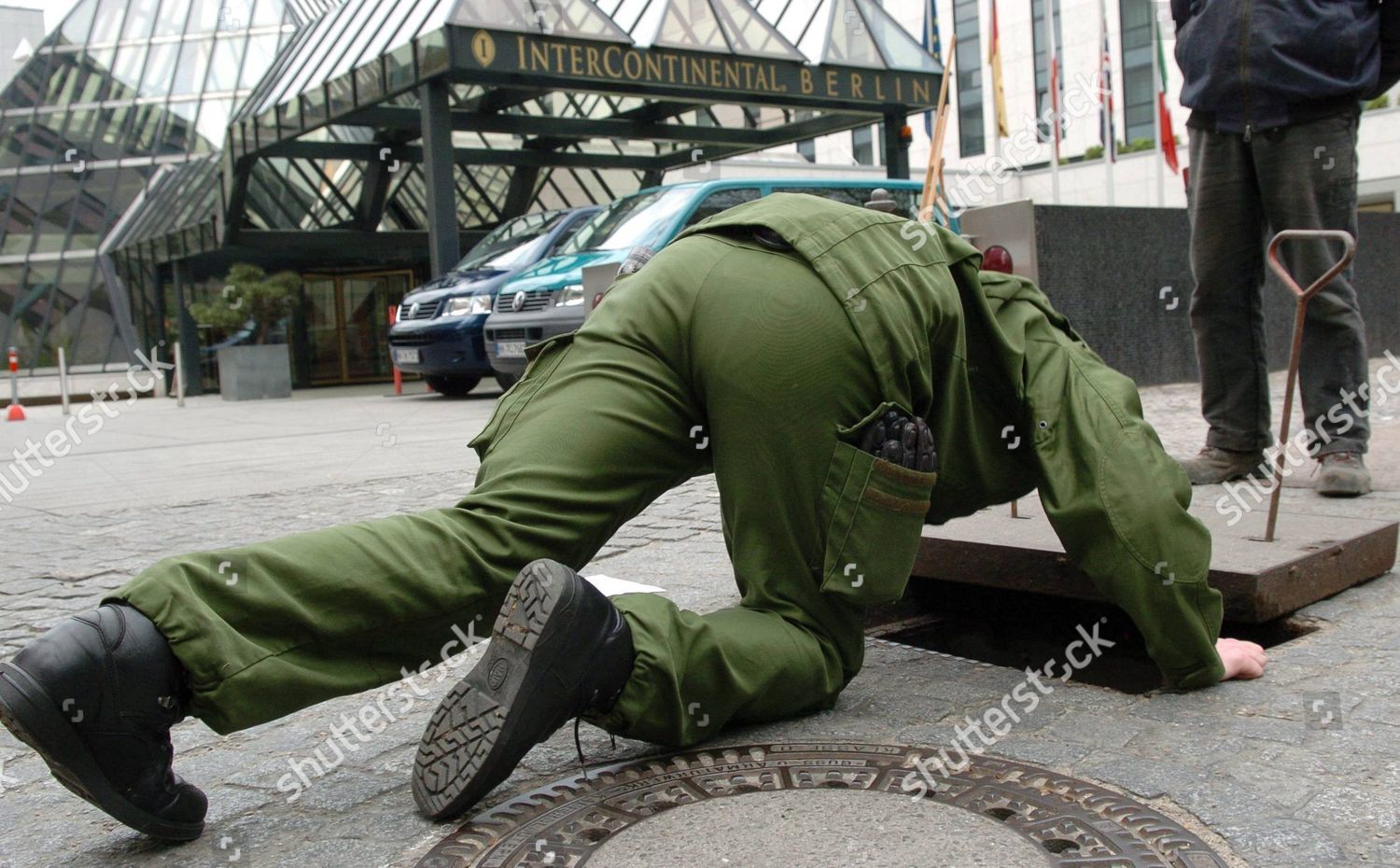 Police Officer Examines Drainage Pit Front Editorial Stock Photo ...
