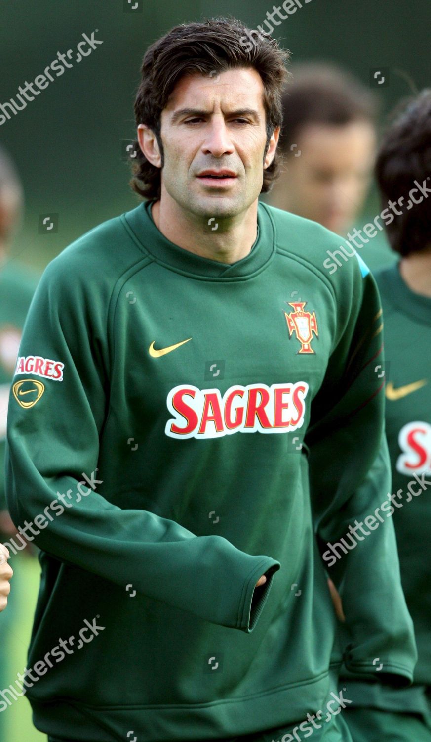 Portuguese International Luis Figo During Training Editorial Stock ...