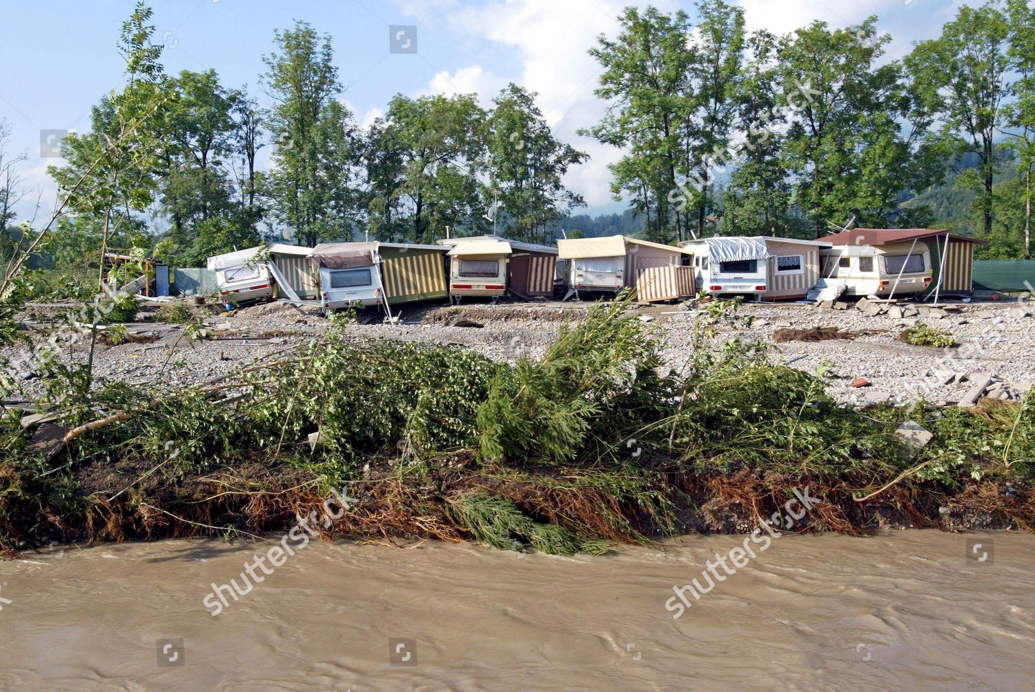 Completely Destroyed Caravan Park Pictured Sonthofen Editorial Stock ...