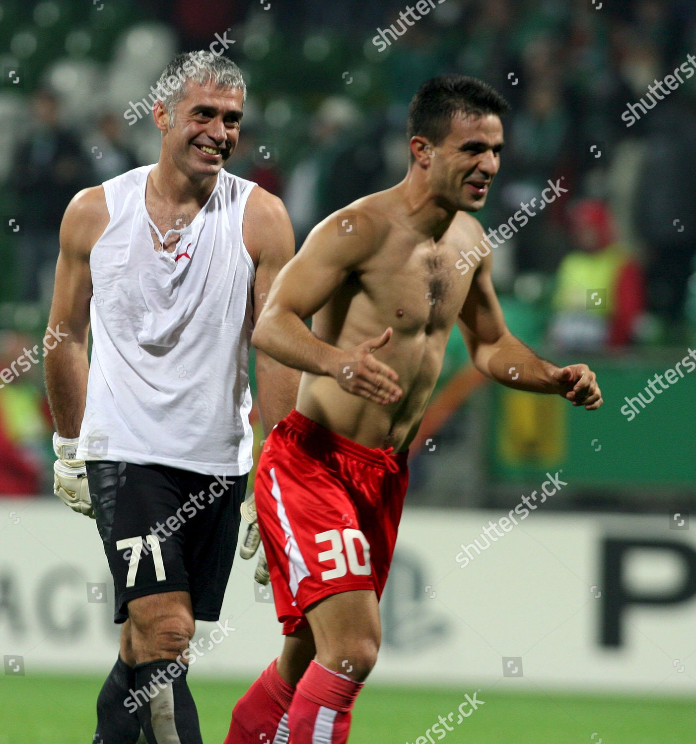 Olympiacos Piraeus Goalkeeper Antonios Nikopolidis L Editorial Stock ...